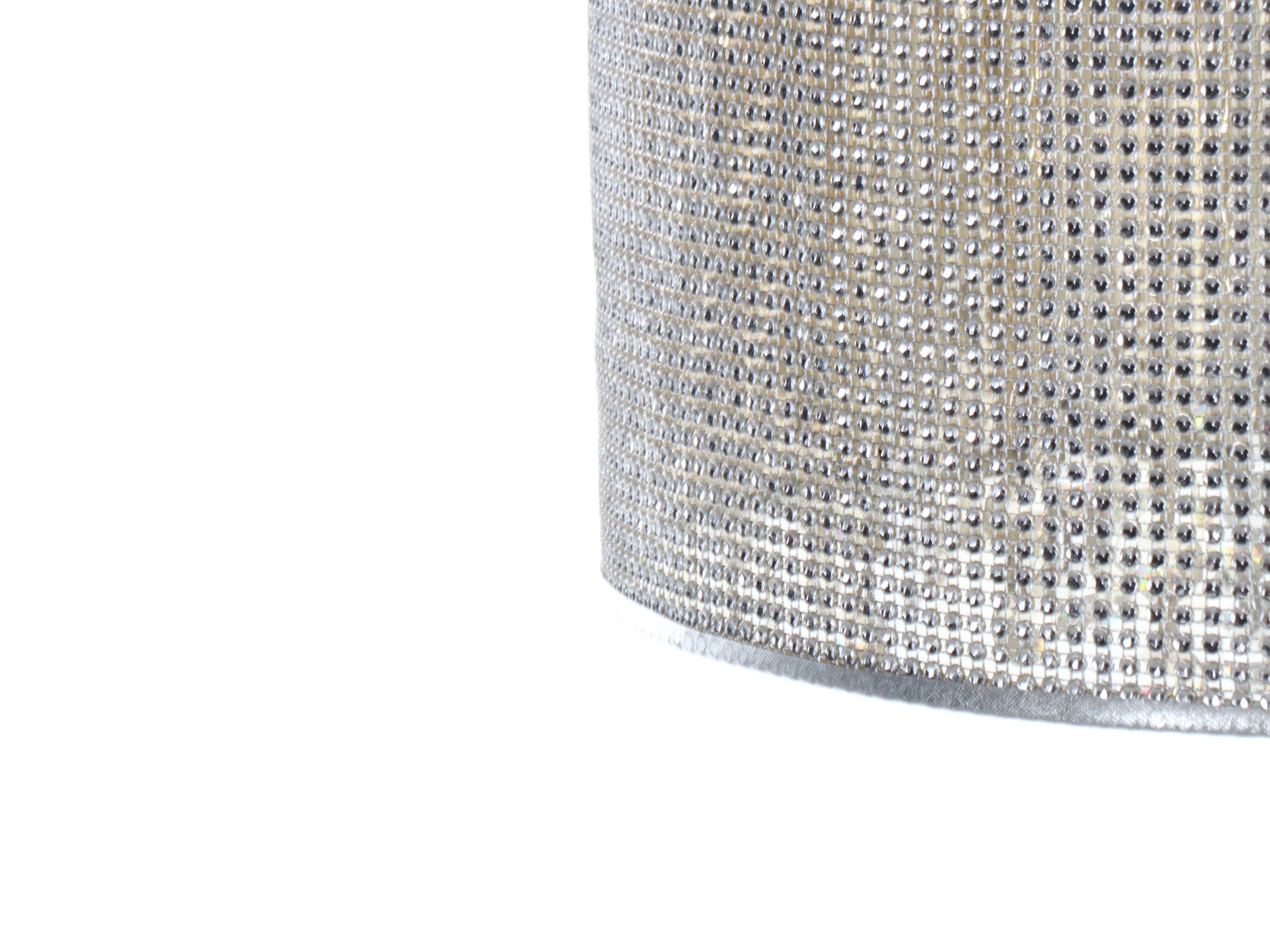 Modern Rhinestone Mesh Drum Style Ceiling Light with Hanging Crystals ...