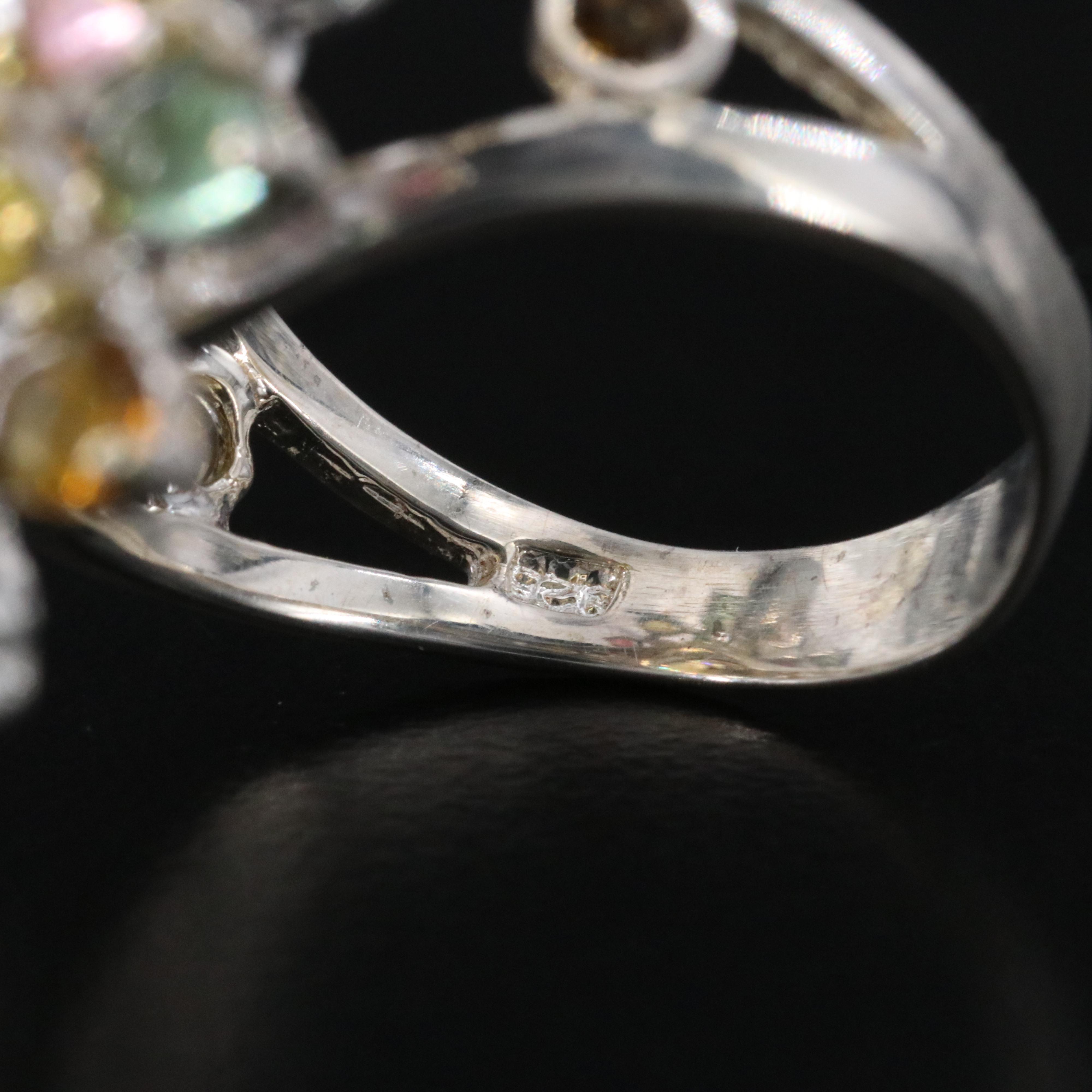 Sterling Citrine and Tourmaline Ring | EBTH
