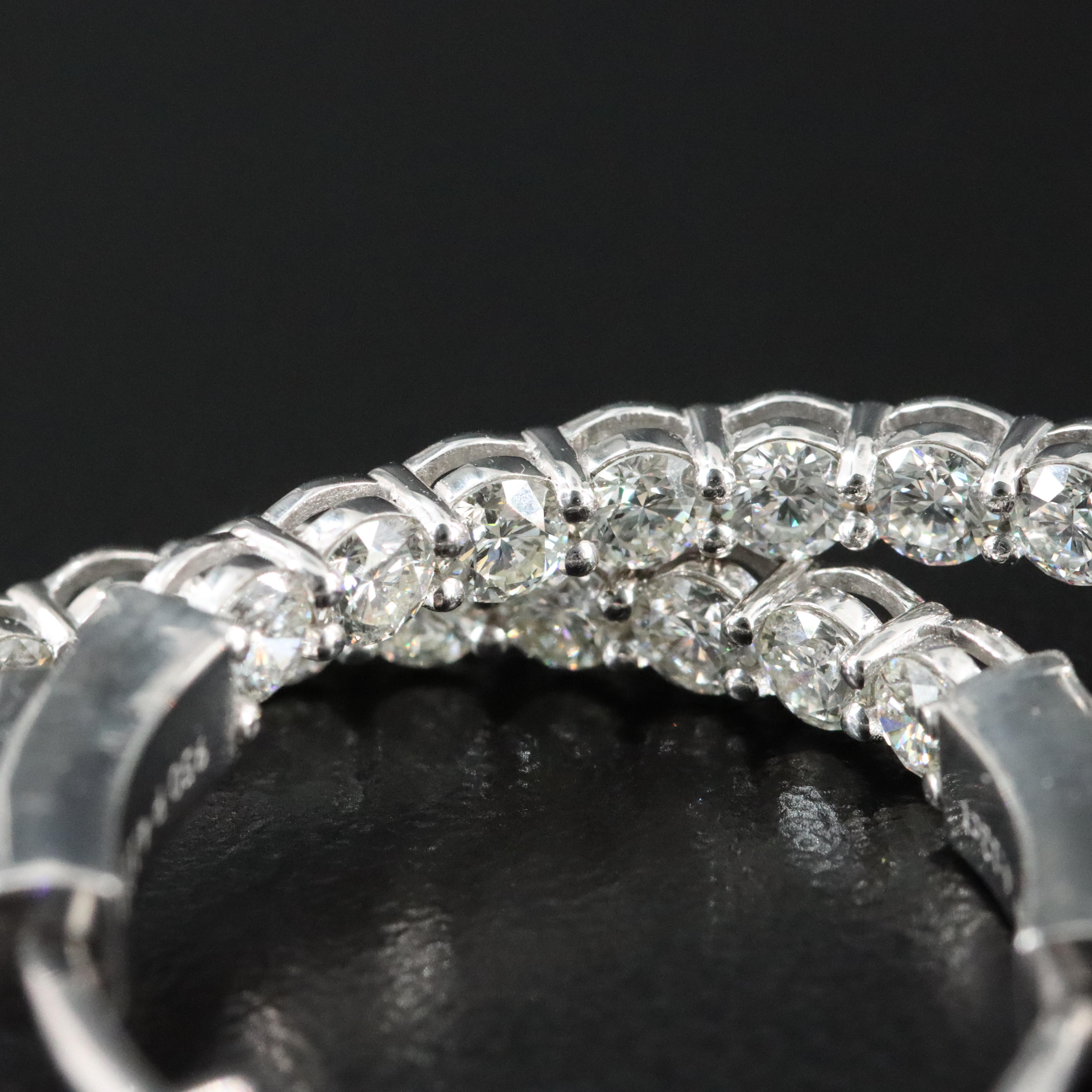 Platinum 4.12 CTW Diamond Inside-Out Hoop Earrings | EBTH