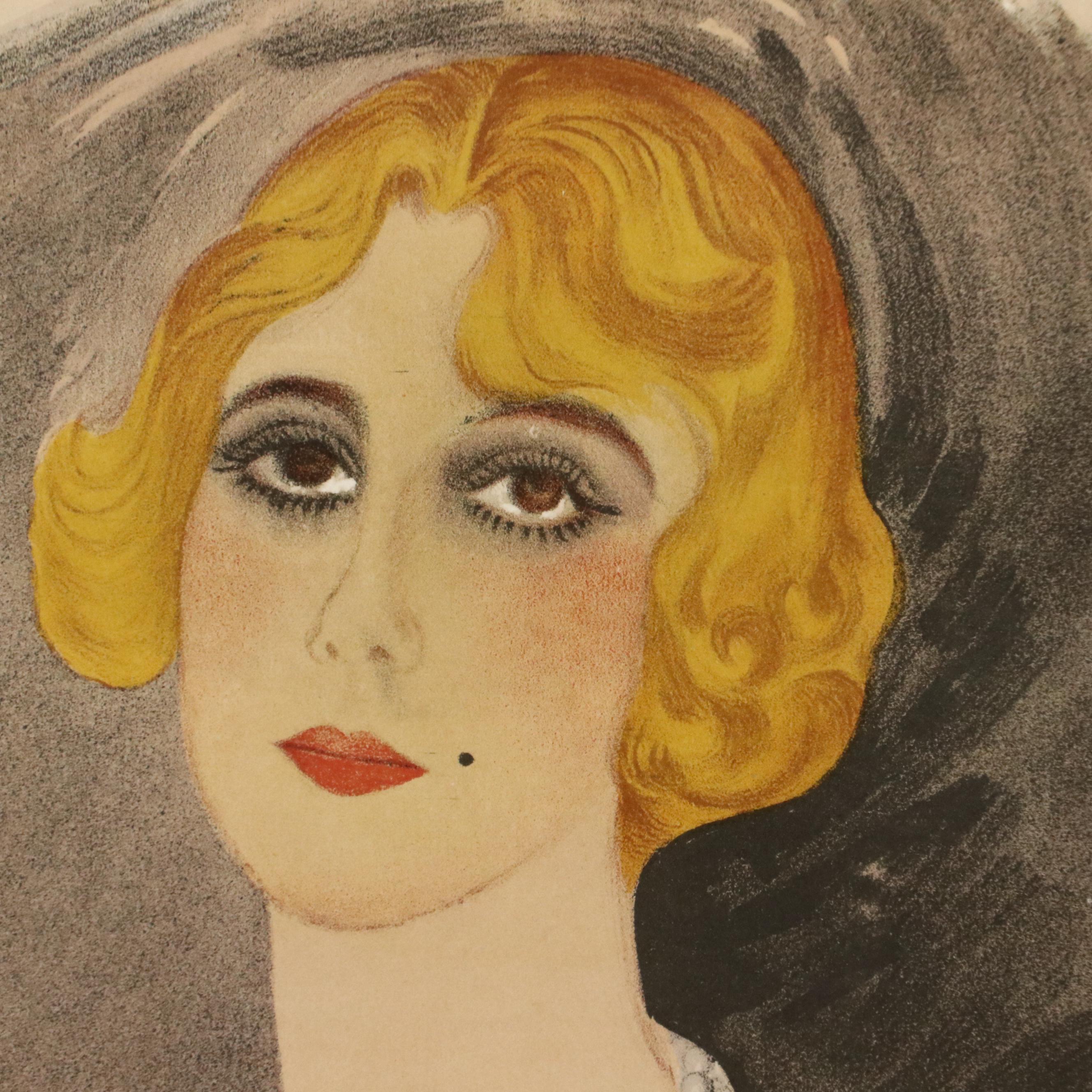 Color Lithograph Theater Poster After Marcel Vertès "La Malibran," 1923 ...