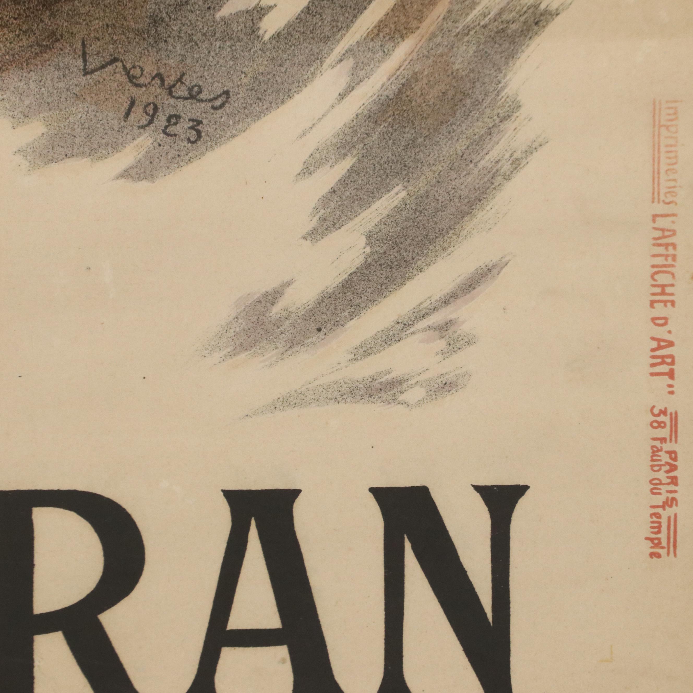 Color Lithograph Theater Poster After Marcel Vertès "La Malibran," 1923 ...