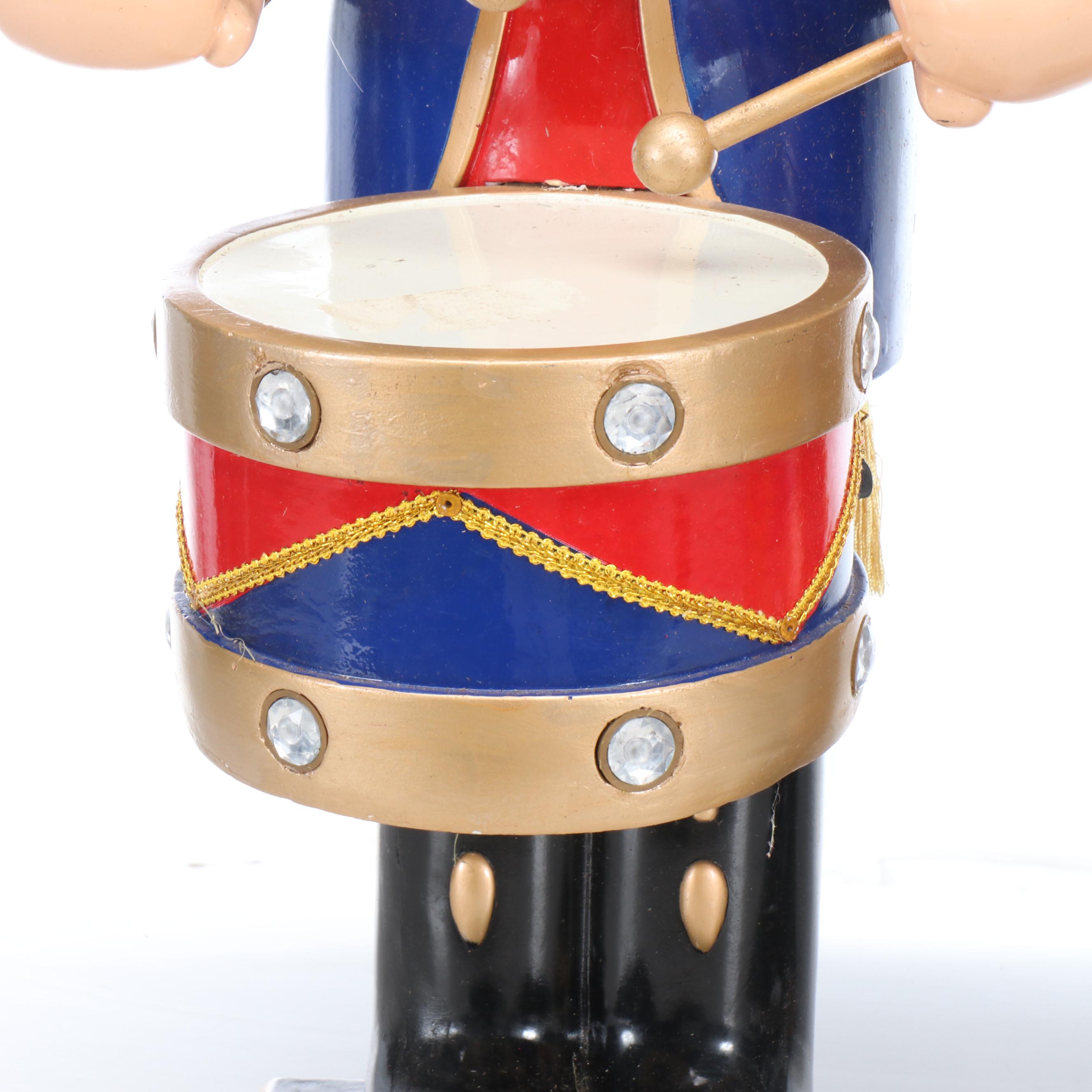 Pair of Light-Up Mechanical Nutcracker Drummer Statues | EBTH