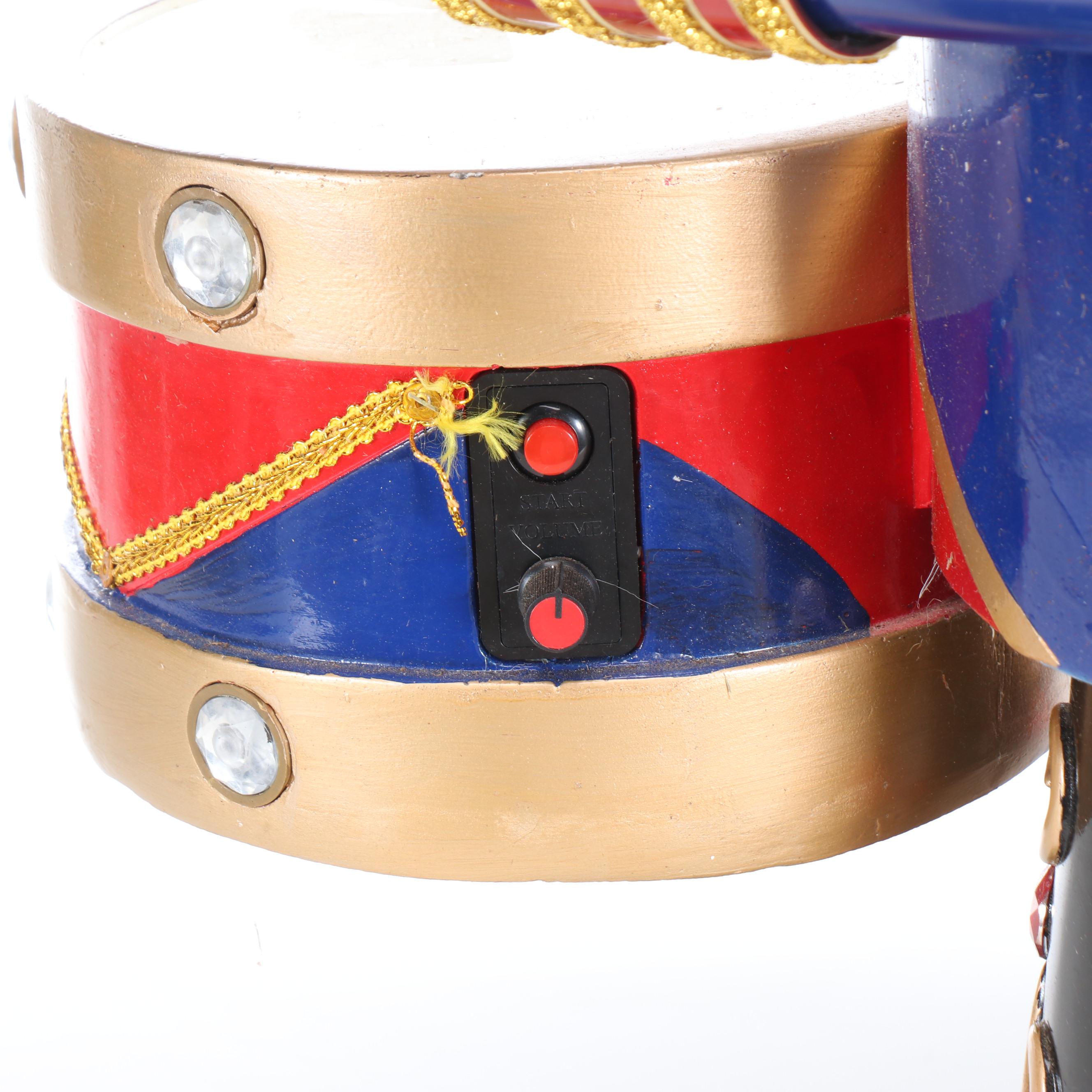 Pair of Light-Up Mechanical Nutcracker Drummer Statues | EBTH