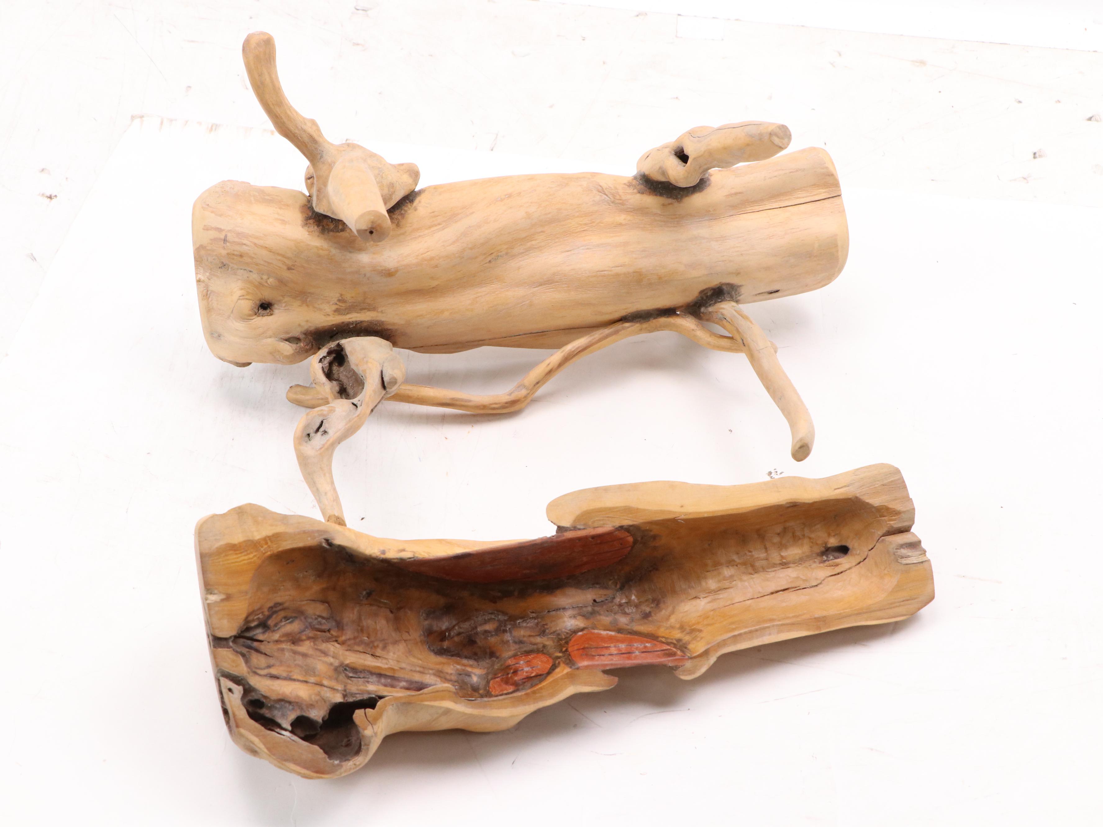 Robert Beaven Figurative Carved Burl Wood Decorative Box, 20th Century ...