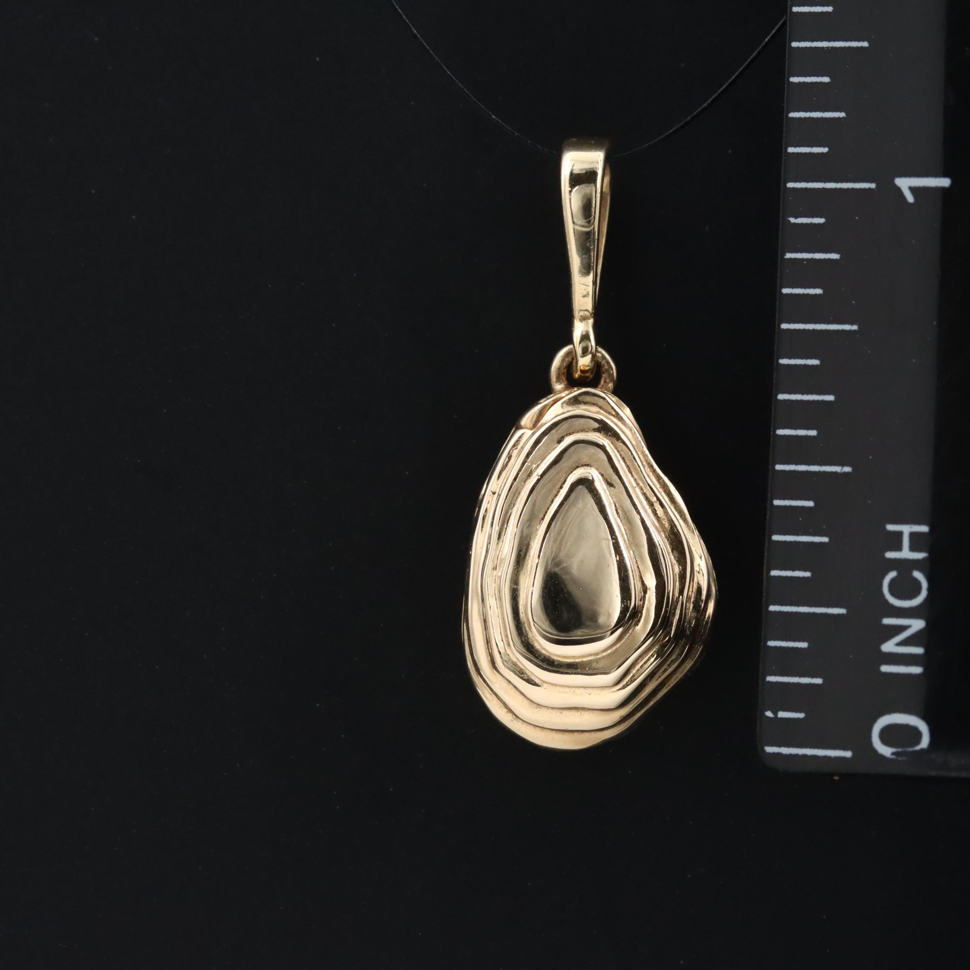 Peter Lindeman 14K Articulated Mollusk Shell Pendant with Pearl and ...