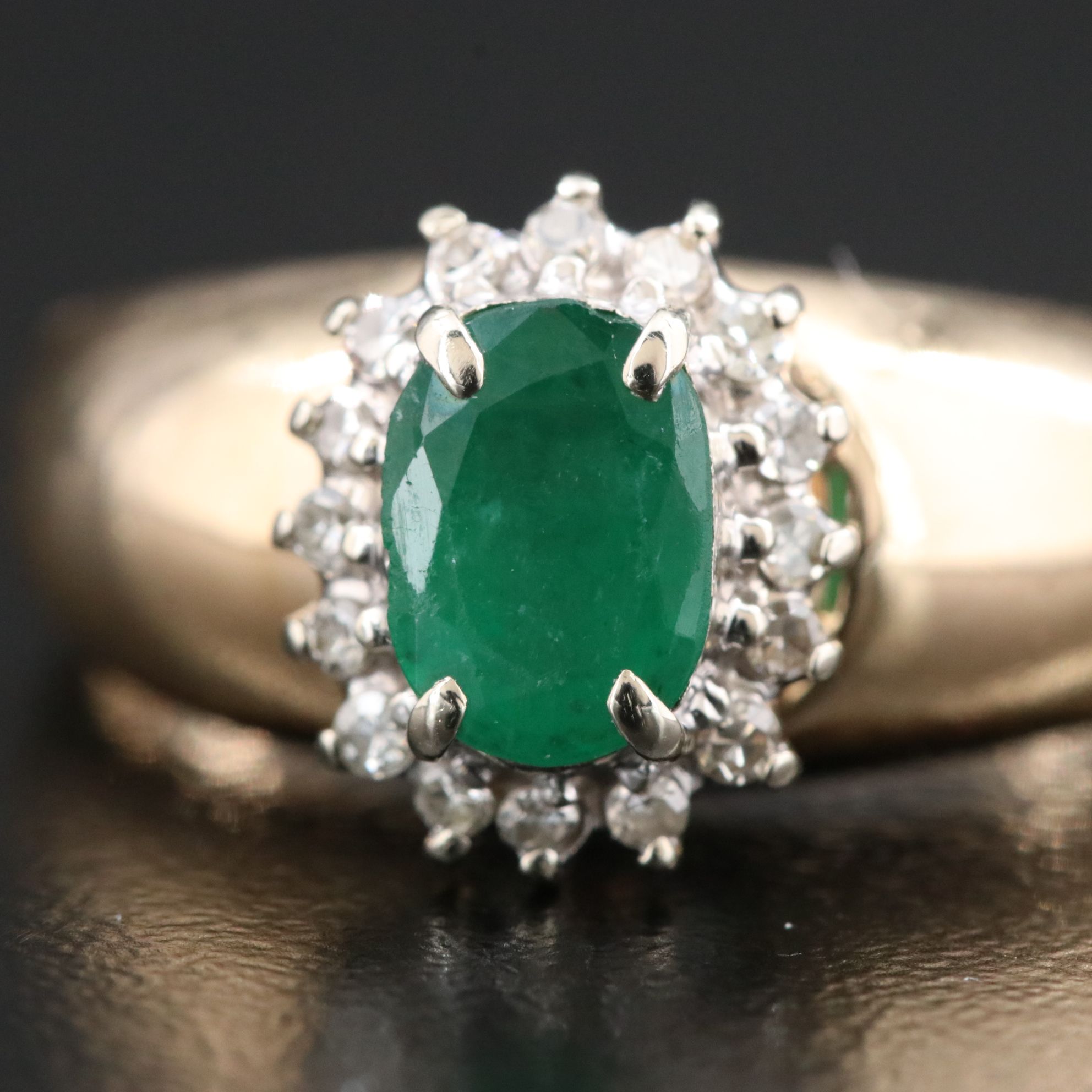 14K Emerald and Diamond Ring | EBTH