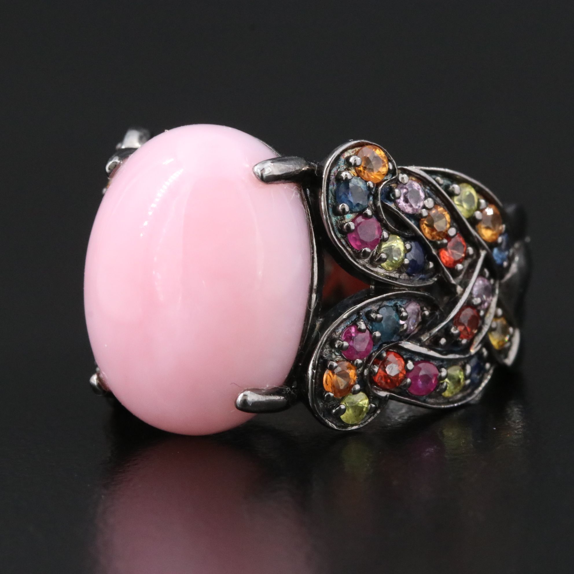 Sterling Opal, Sapphire and Ruby Ring | EBTH