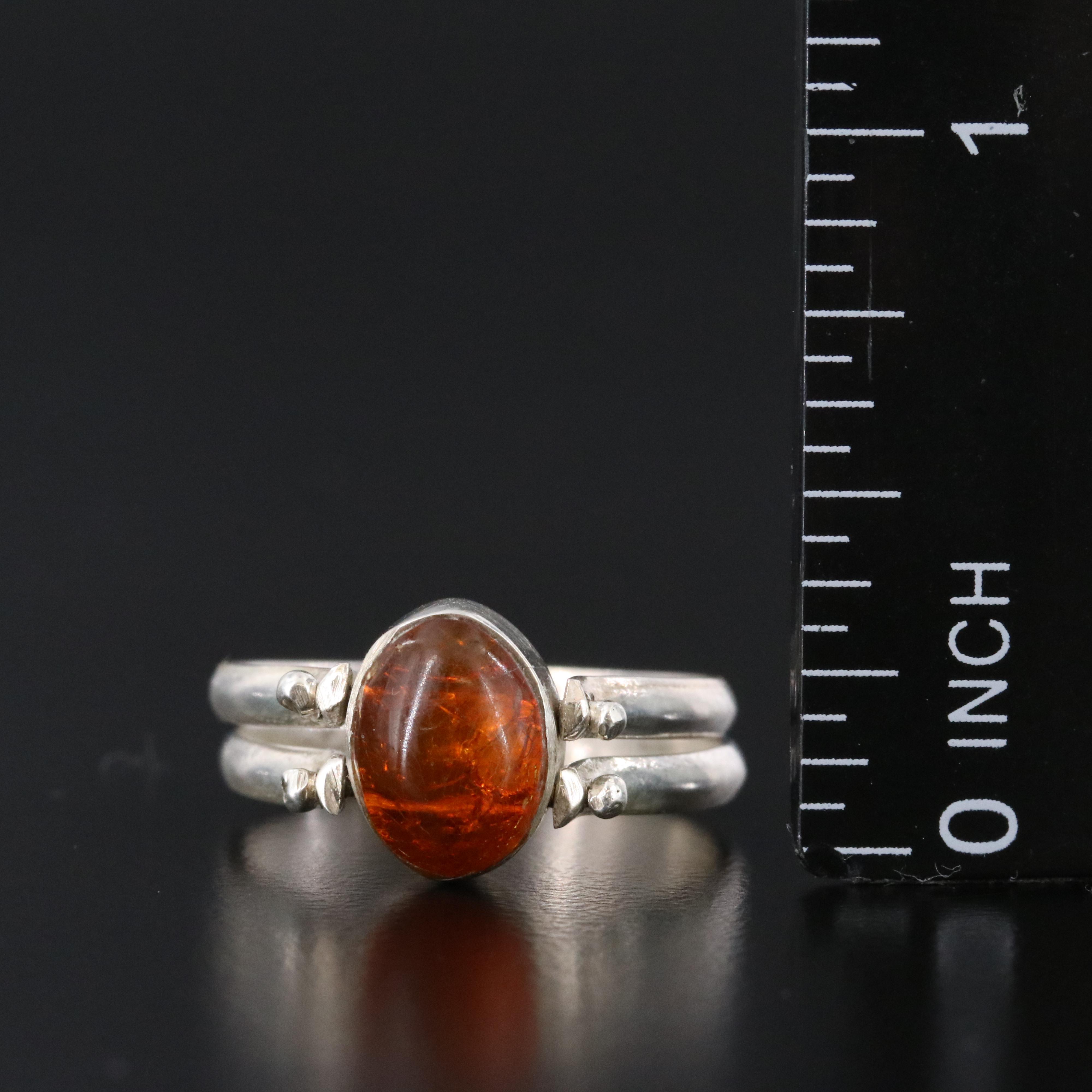 Sterling Amber and Larimar Reversible Ring | EBTH