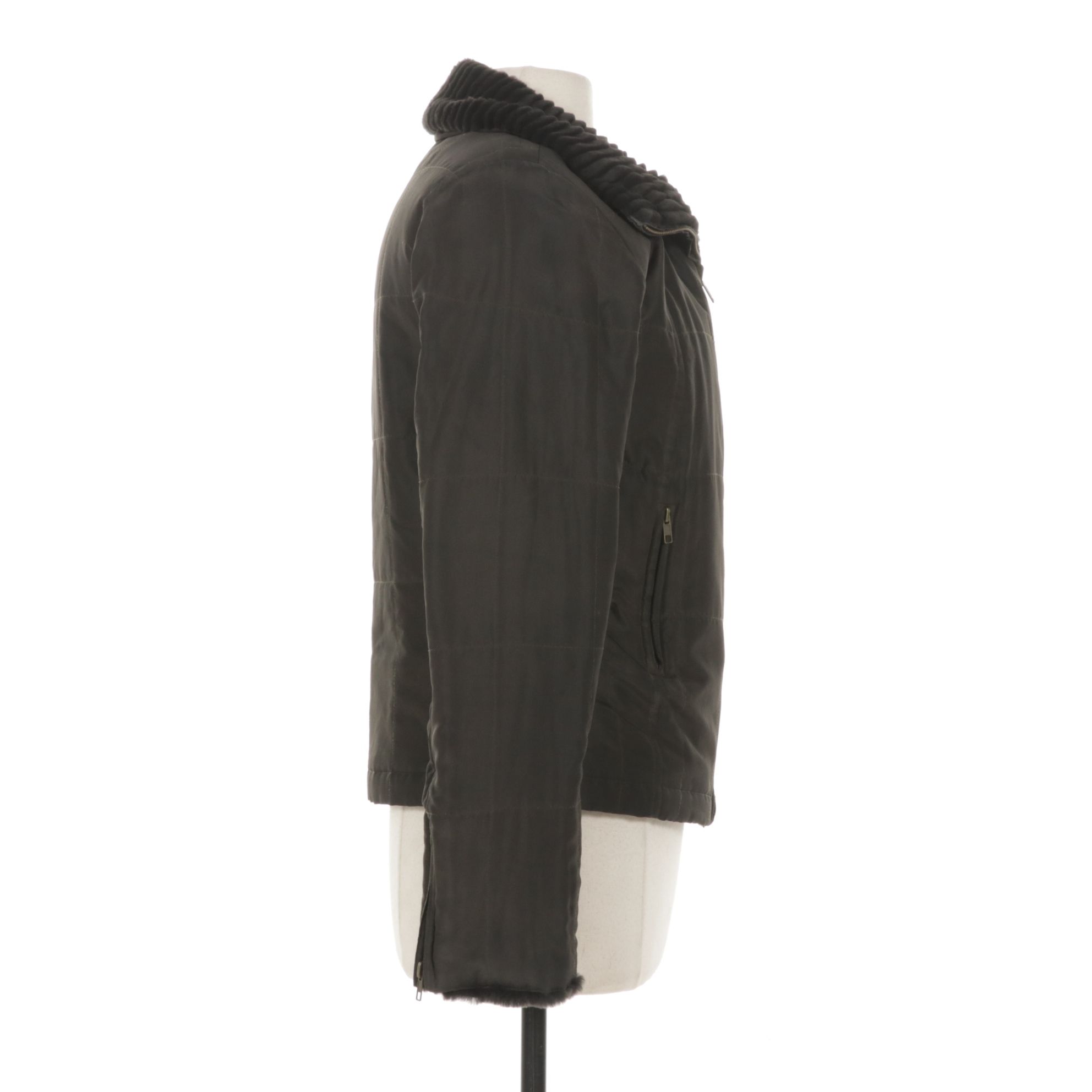 Trilogy Collections Ribbed Sheared Mink Fur Reversible Jacket | EBTH