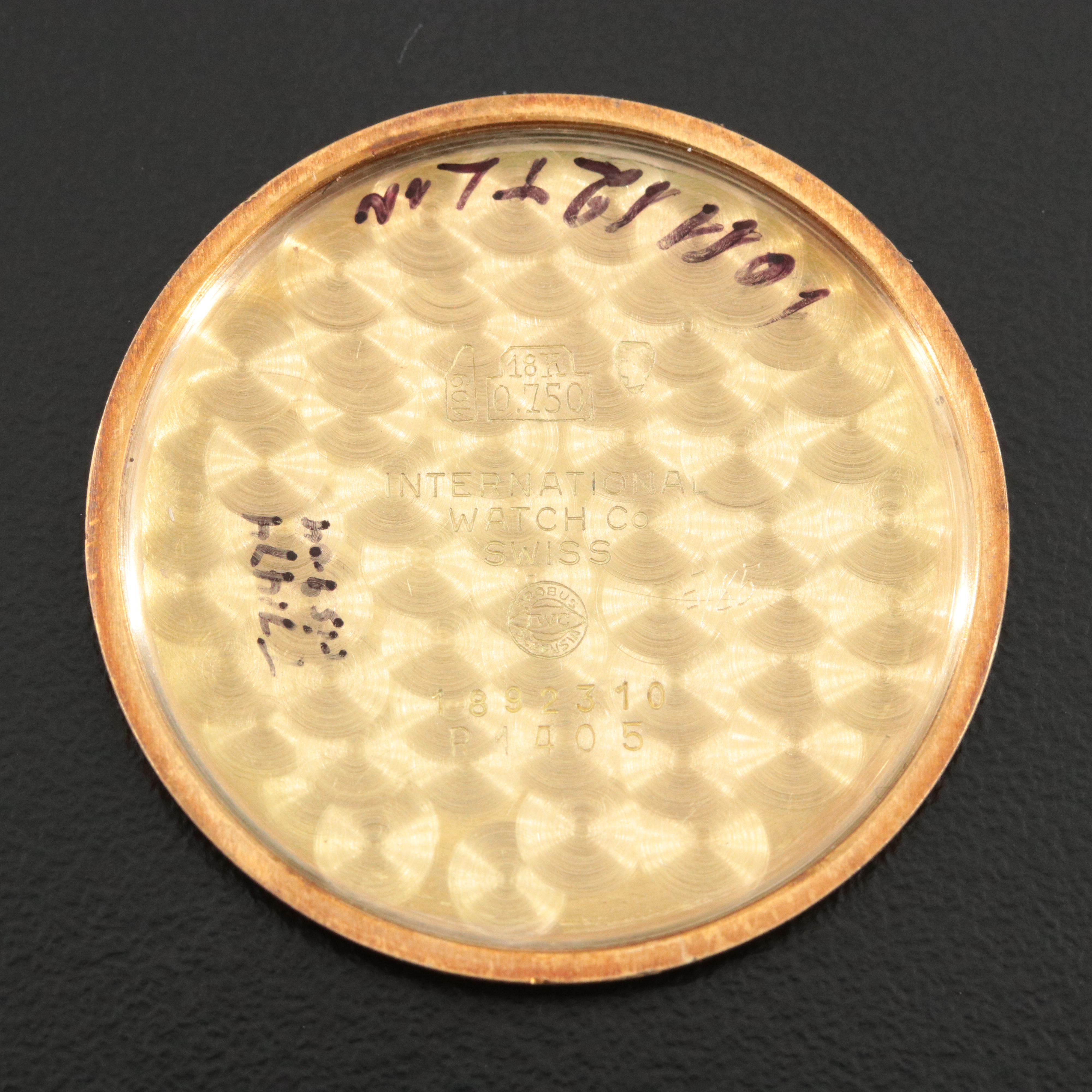 Vintage 18K I.W.C. International Watch Co. Stem Wind Watch | EBTH