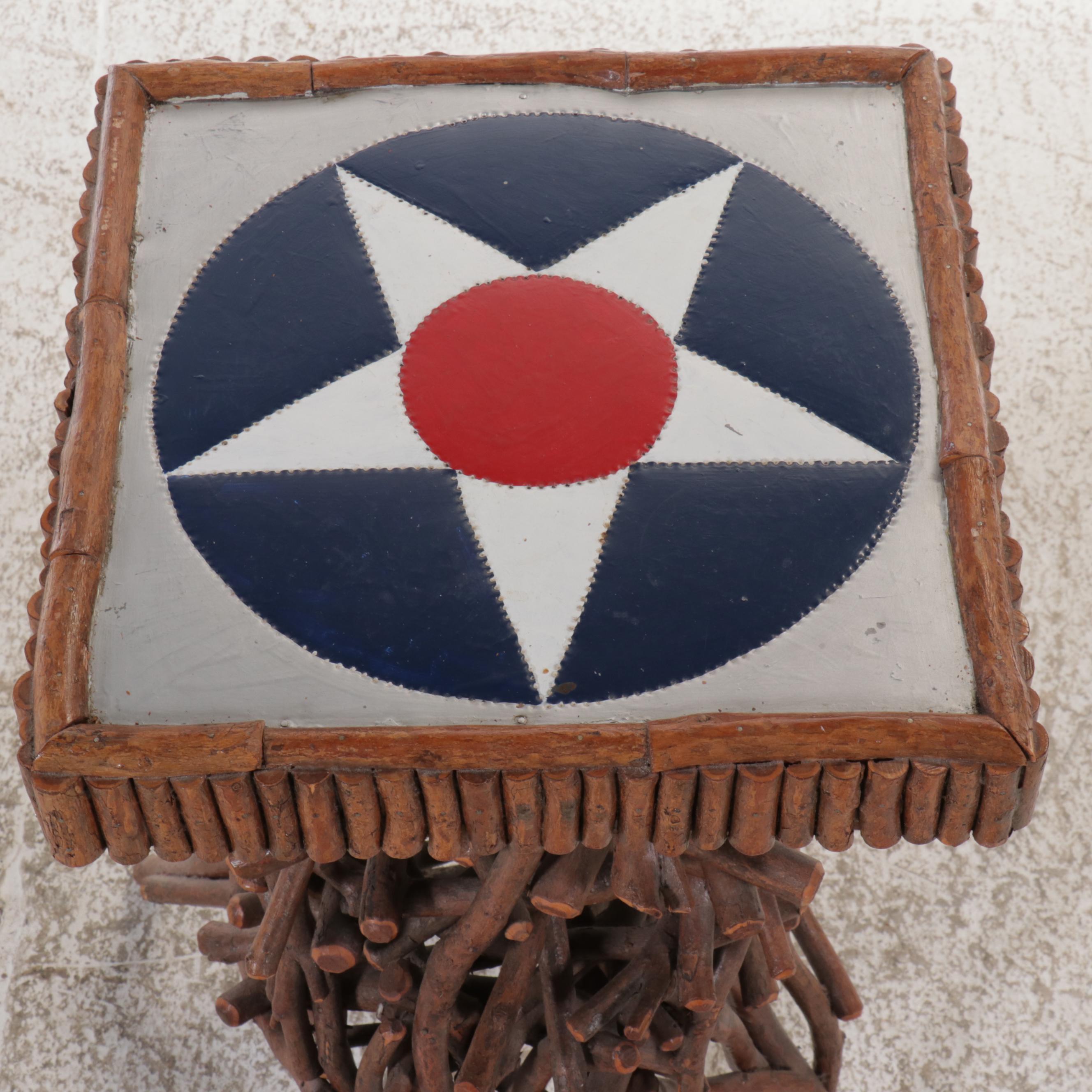 Robert Beaven American Folk Art Root Twig Assemblage Side Table with ...