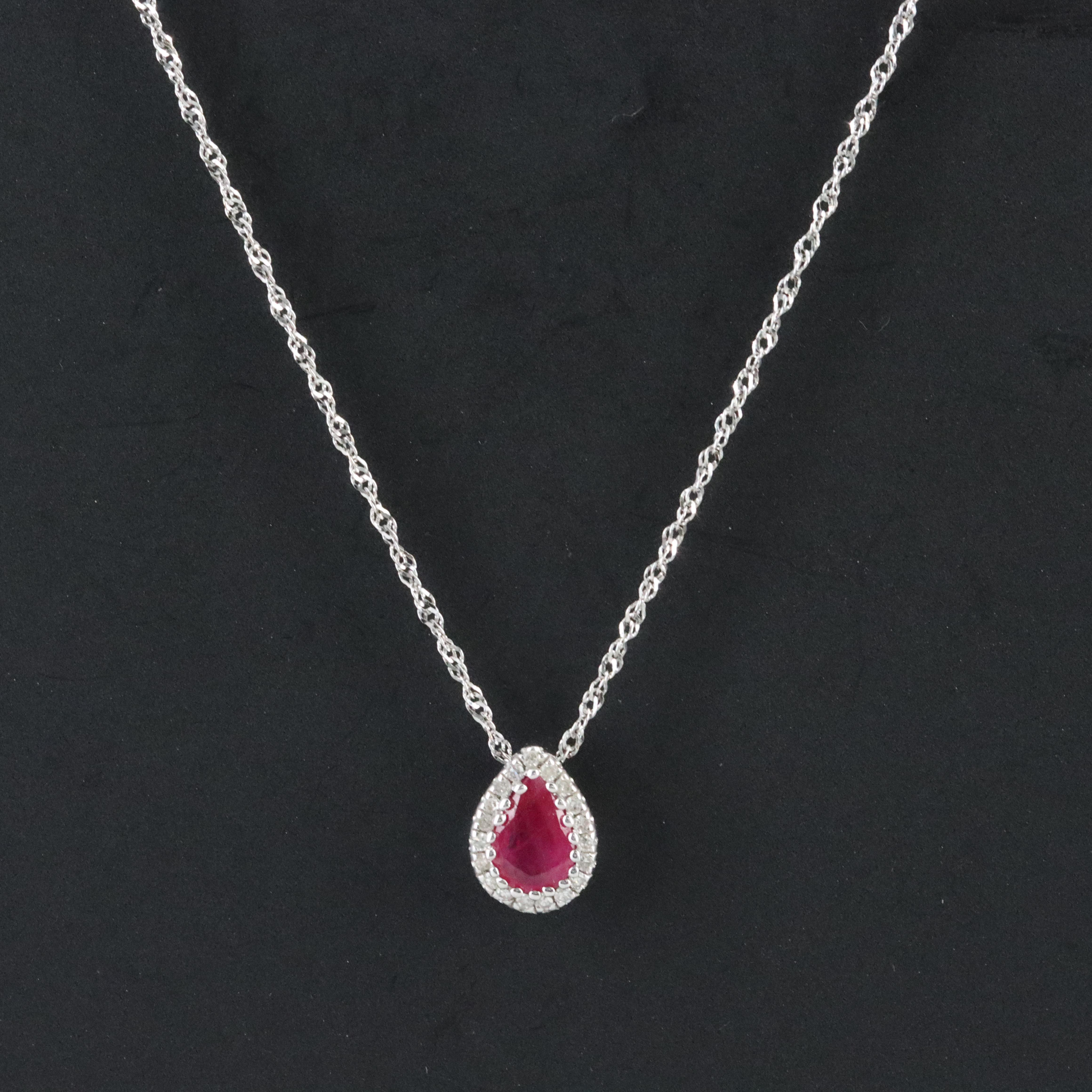 14K Ruby and Diamond Necklace | EBTH