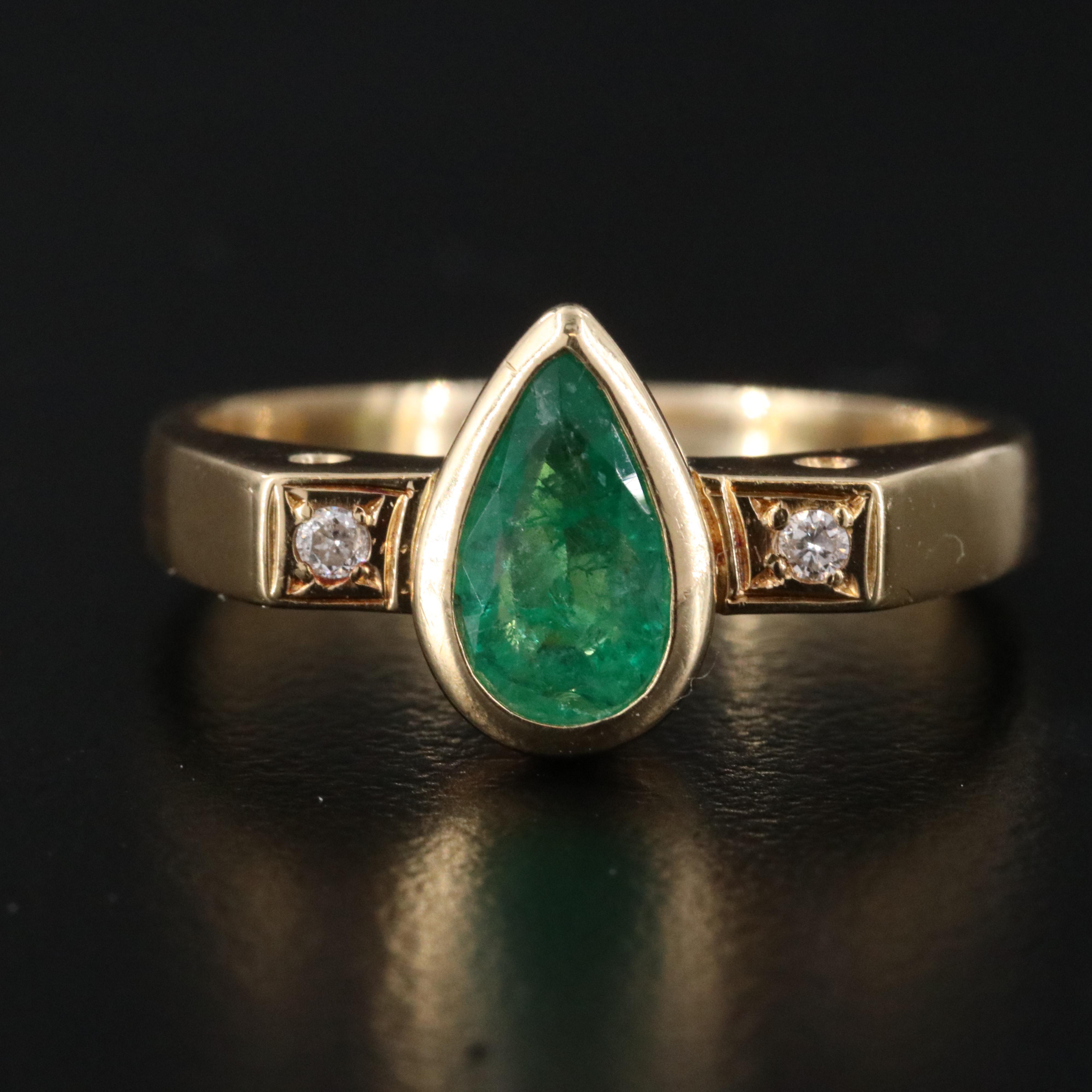 14K Emerald and Diamond Ring | EBTH