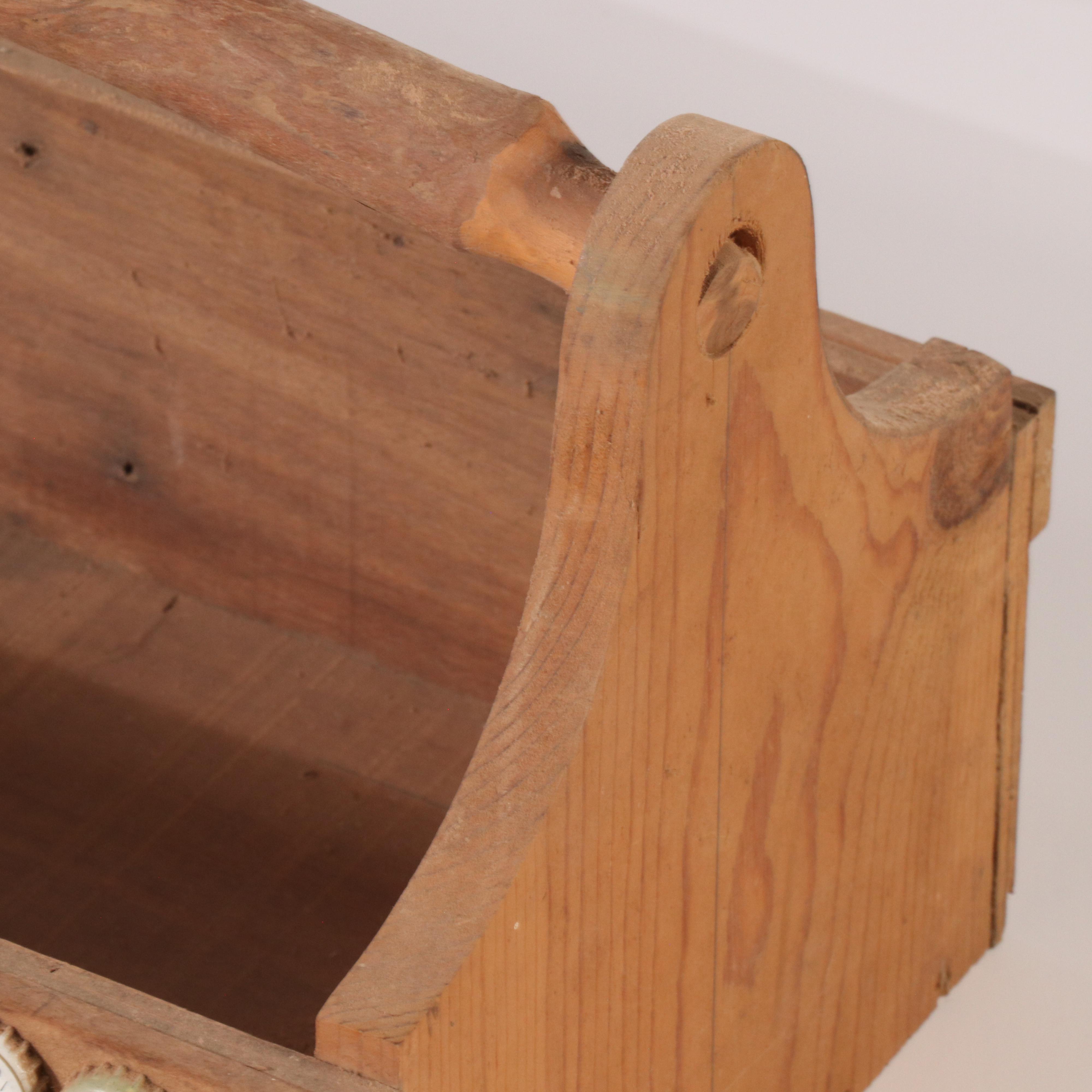 Robert Beaven Rustic Wood Tool Caddy with Guinness Bottle Cap Trim | EBTH