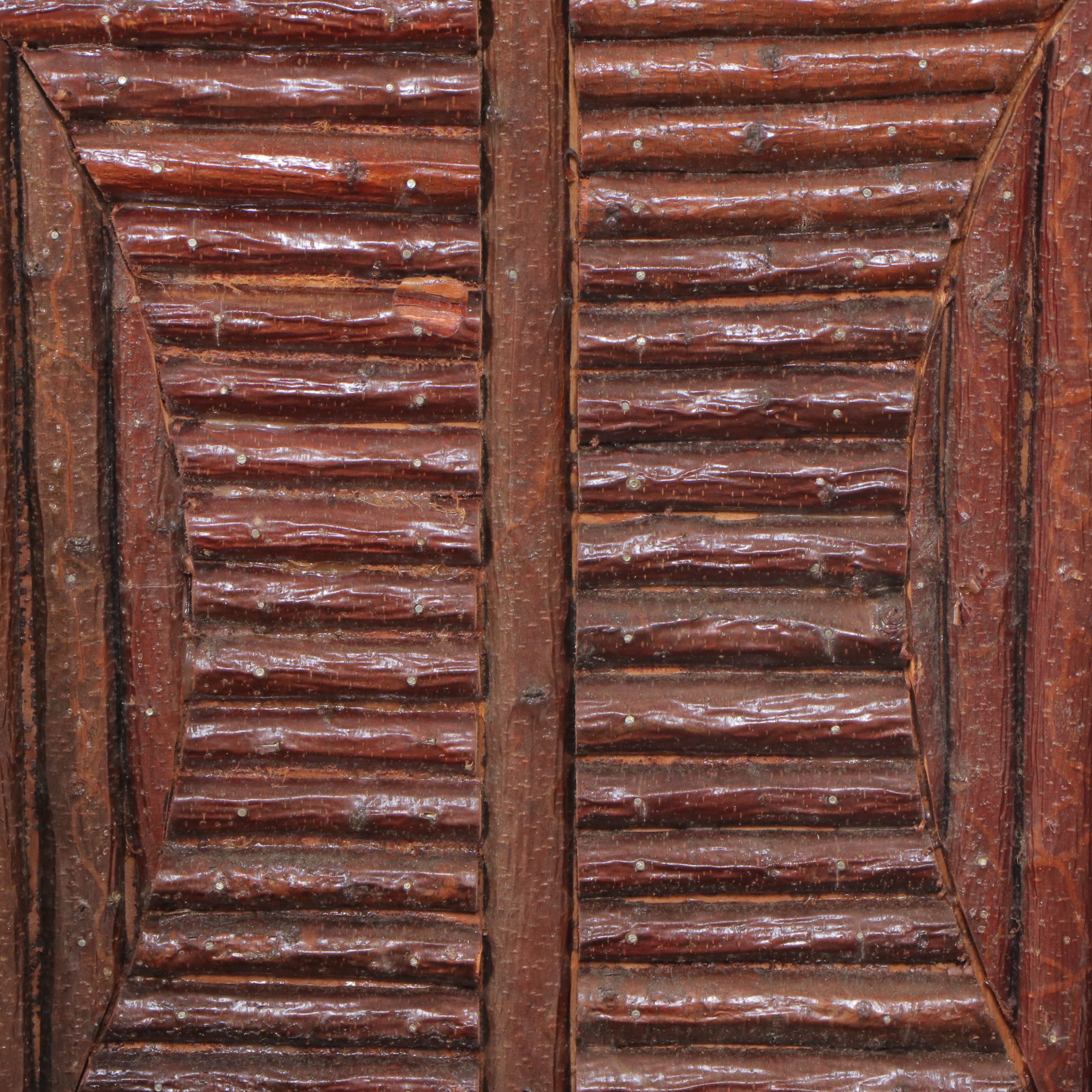 Robert Beaven Adirondack Style Wooden Armchair with Moose Antler Arms ...