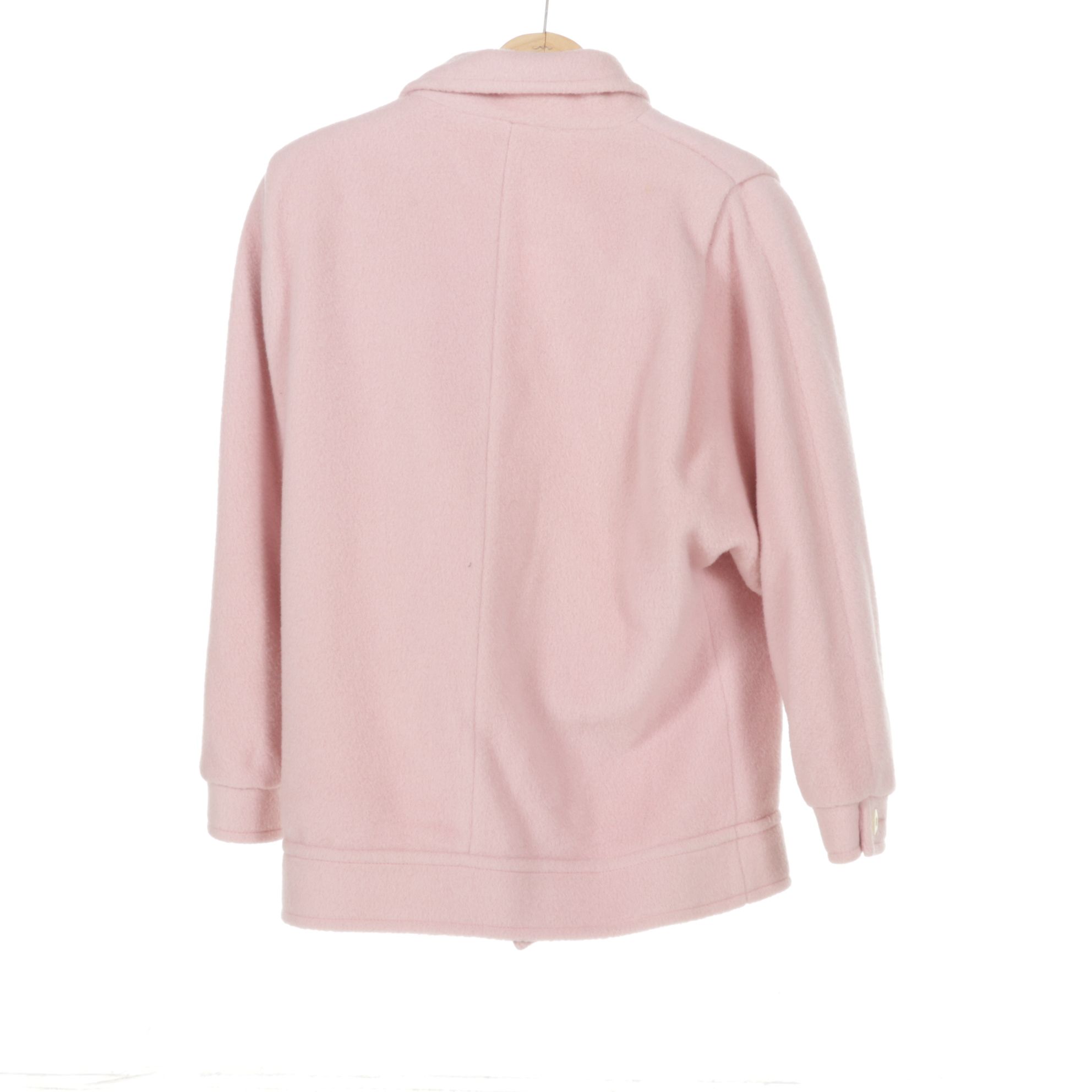 Mackintosh Baby Pink Wool Coat & Mauve Pink Shaggy Loop Fringe Cardigan ...