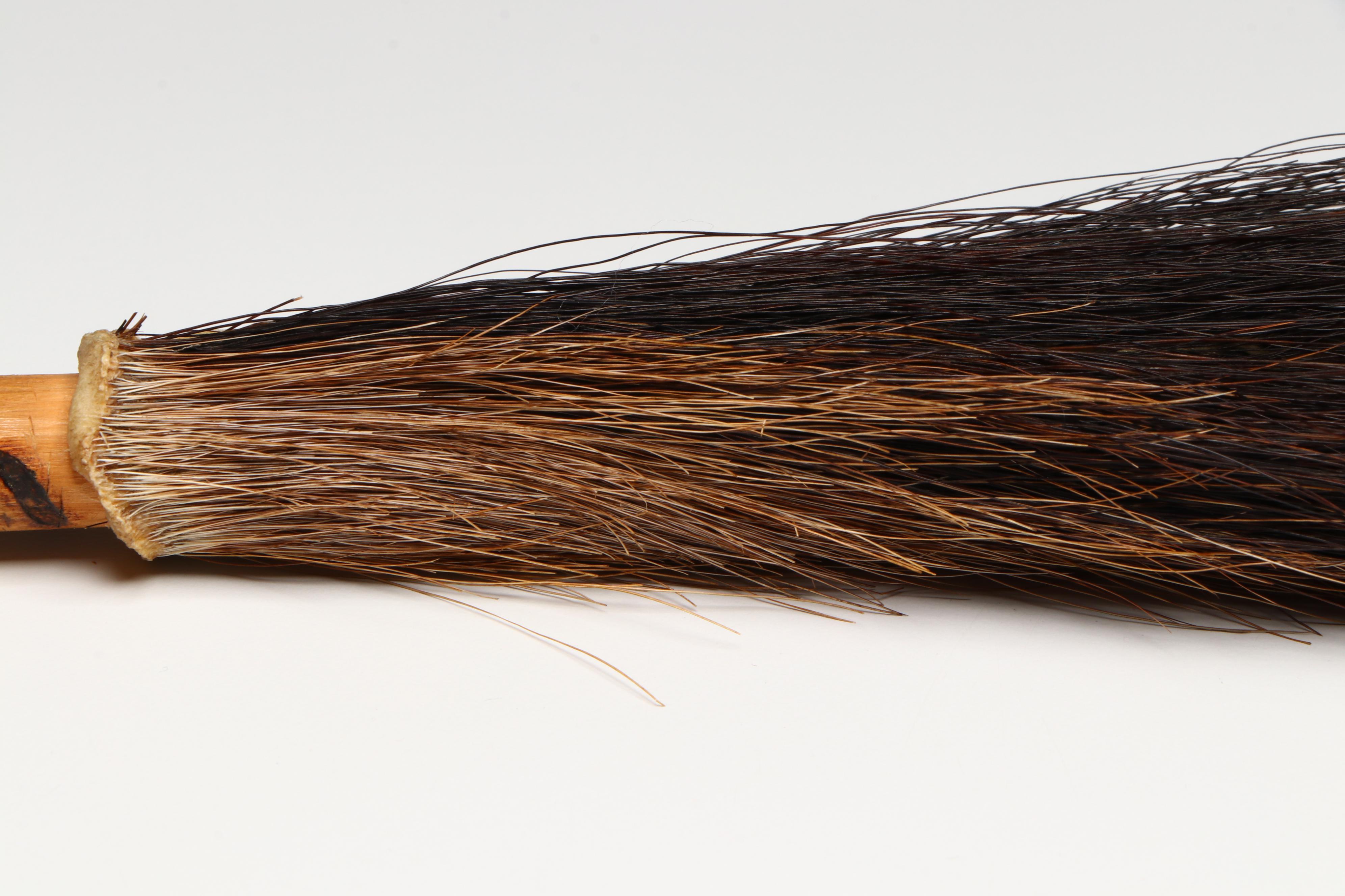 African Fly Whisk with Carved Wood Handle | EBTH