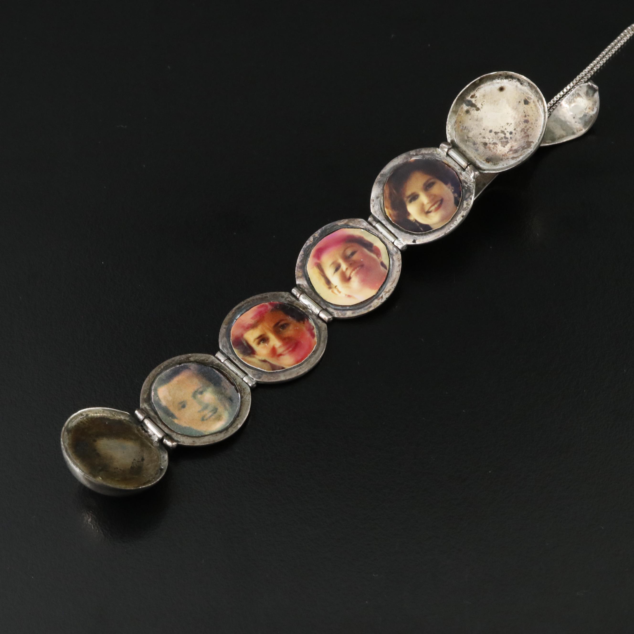 Sterling Necklace Trio Featuring Multi-Photo Locket | EBTH