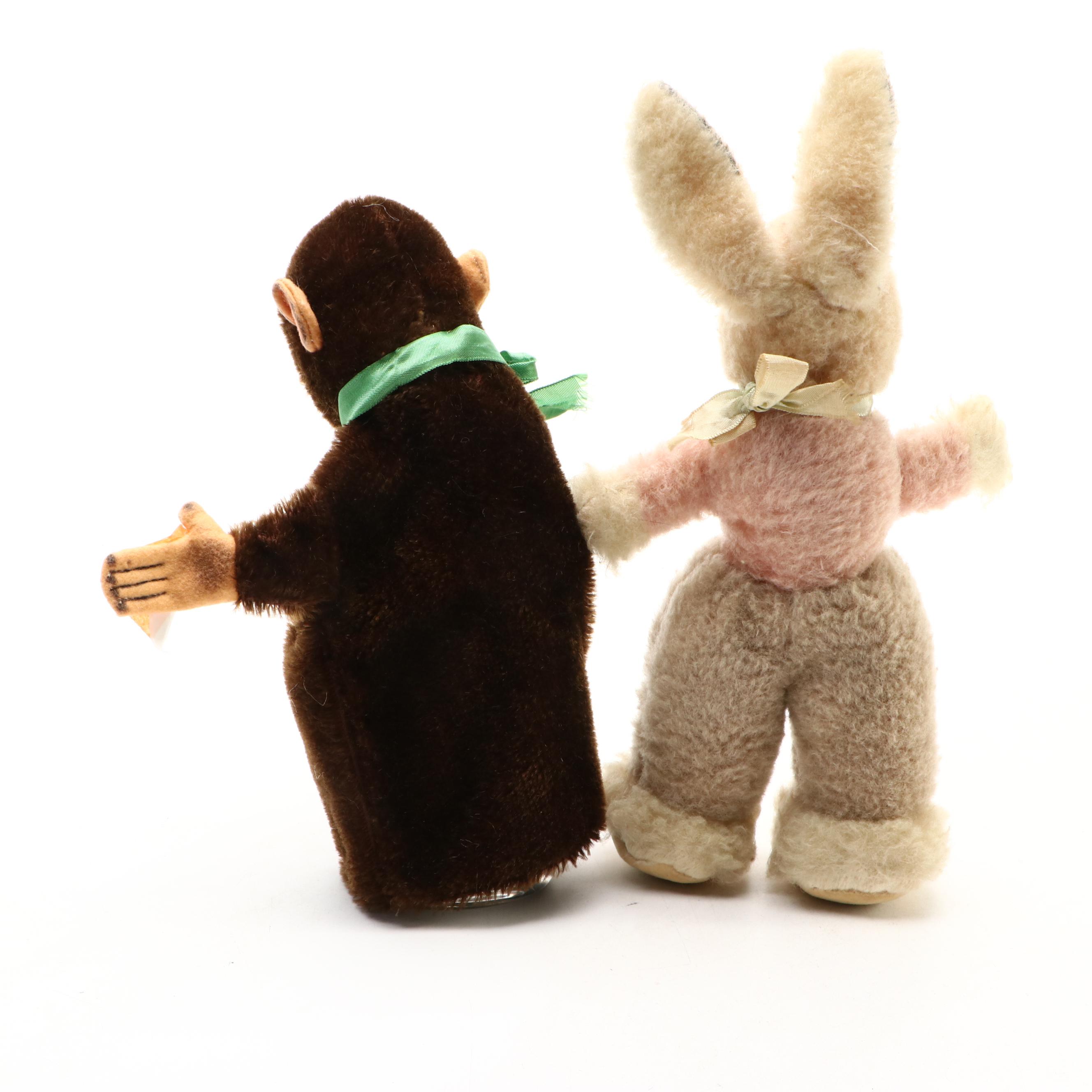 Hermann Teddy Stuffed Rabbit and Elephant Toys with Chimpanzee Hand ...