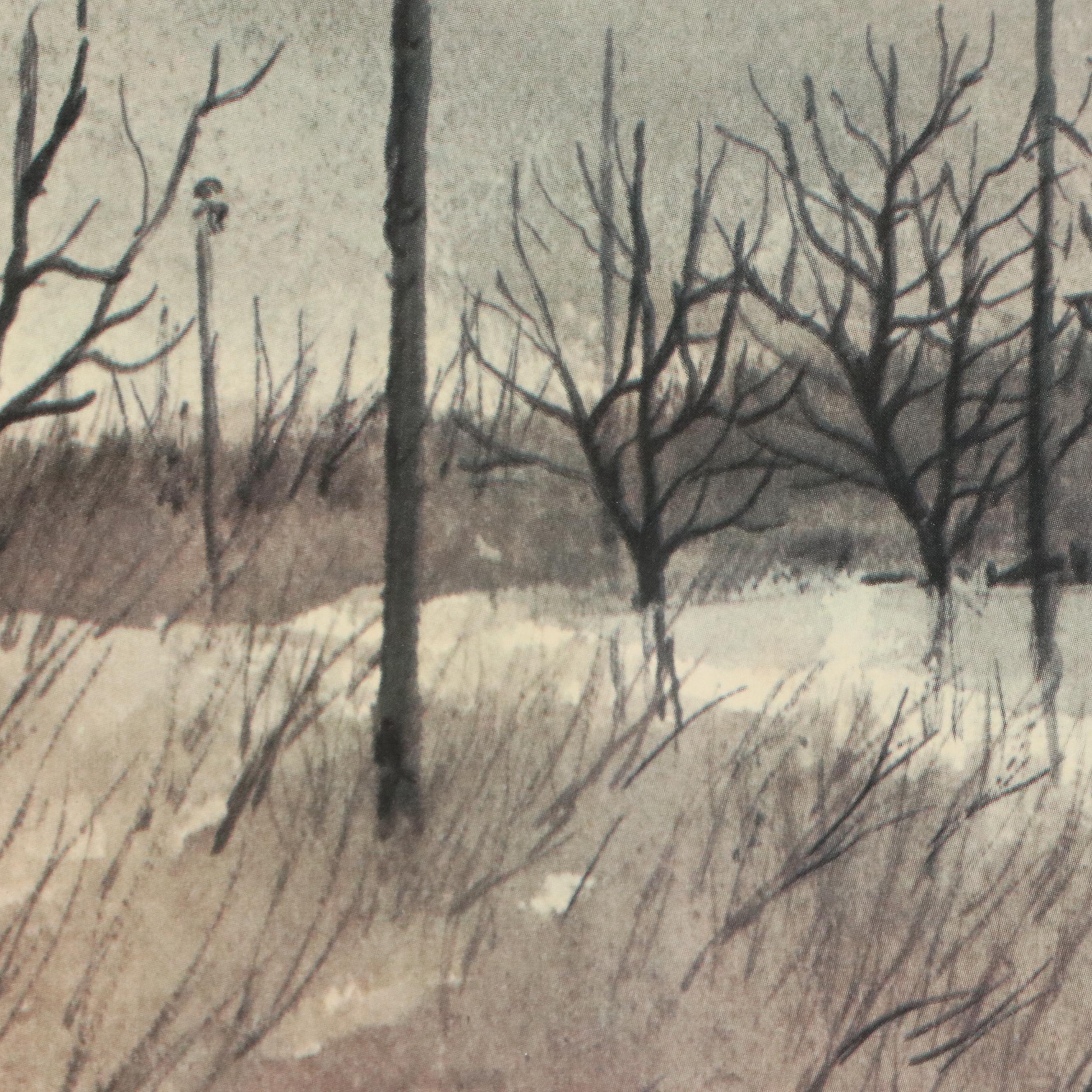 Robert Fabe Offset Lithograph "Mt. Adams in the Rain," 1966 | EBTH