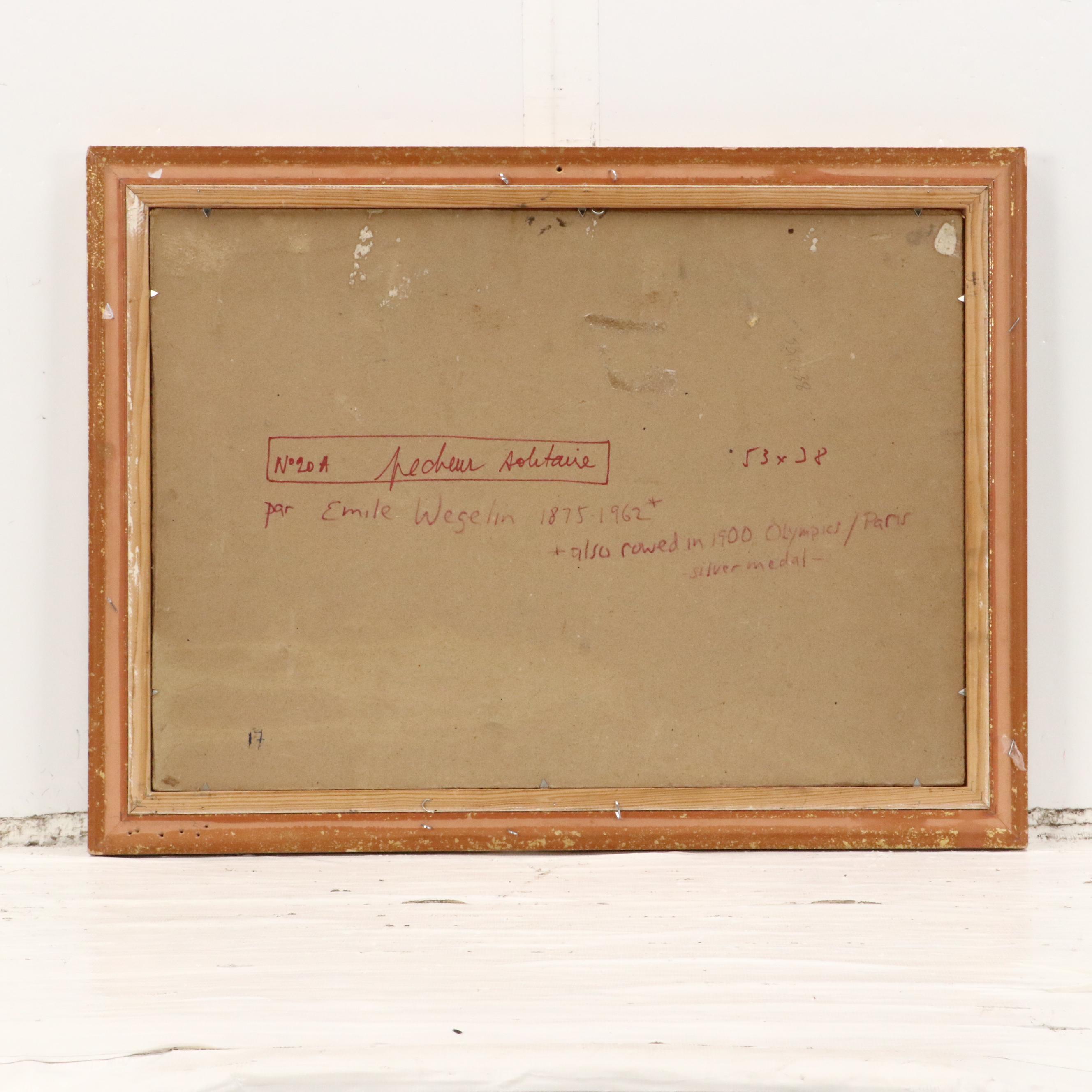 Émile Wegelin River Landscape with Fisher, Circa 1940 | EBTH