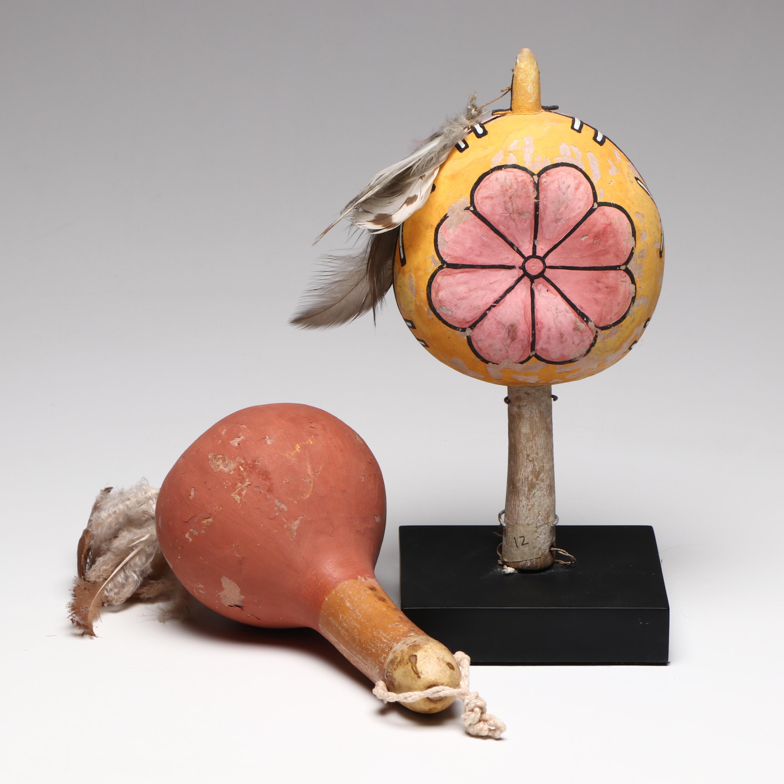 Two Indigenous Southwest Hopi/Pueblo Gourd Rattles | EBTH
