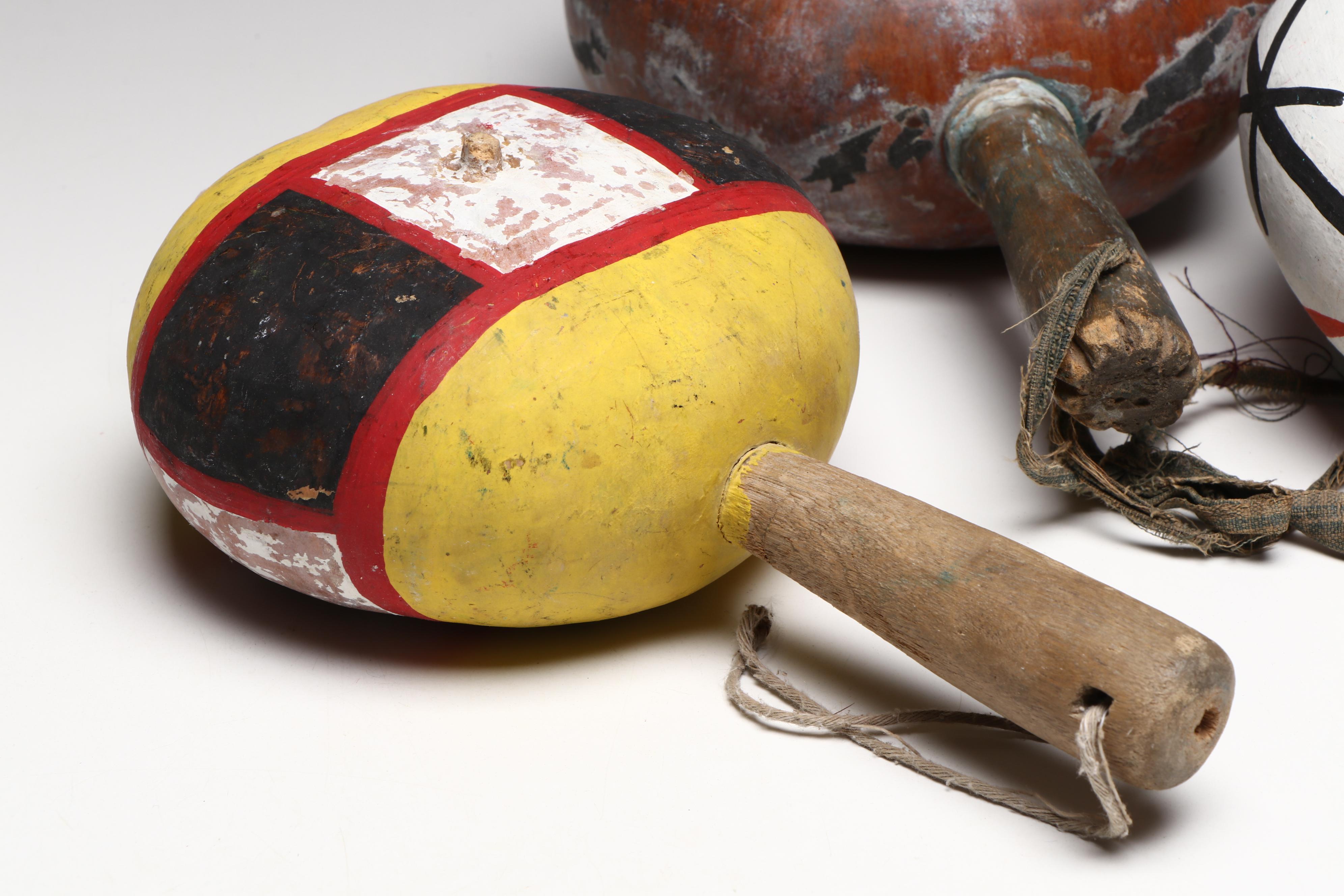 Three Indigenous Southwest Hopi/Pueblo Gourd Rattles | EBTH