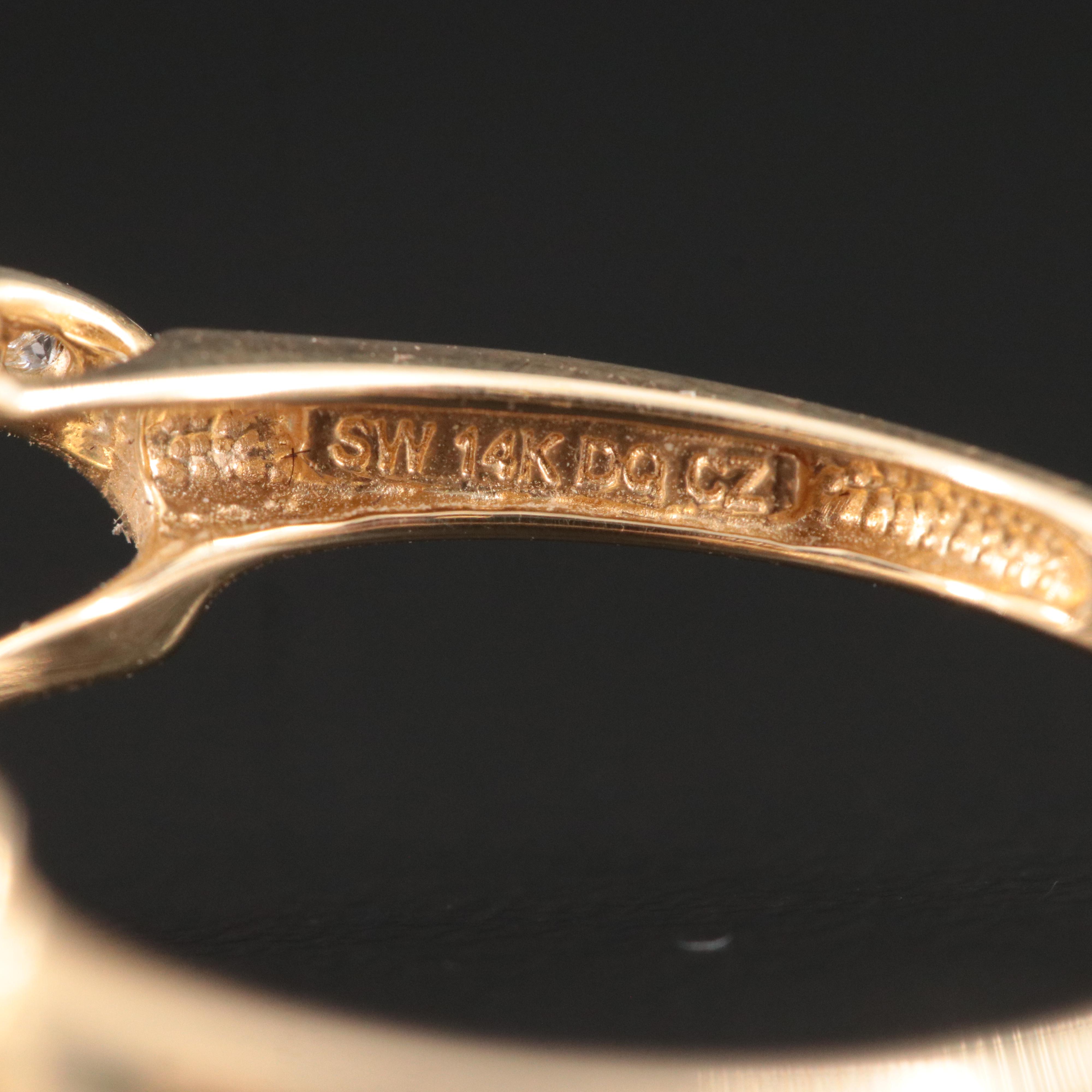 14K CZ Bow Ring | EBTH