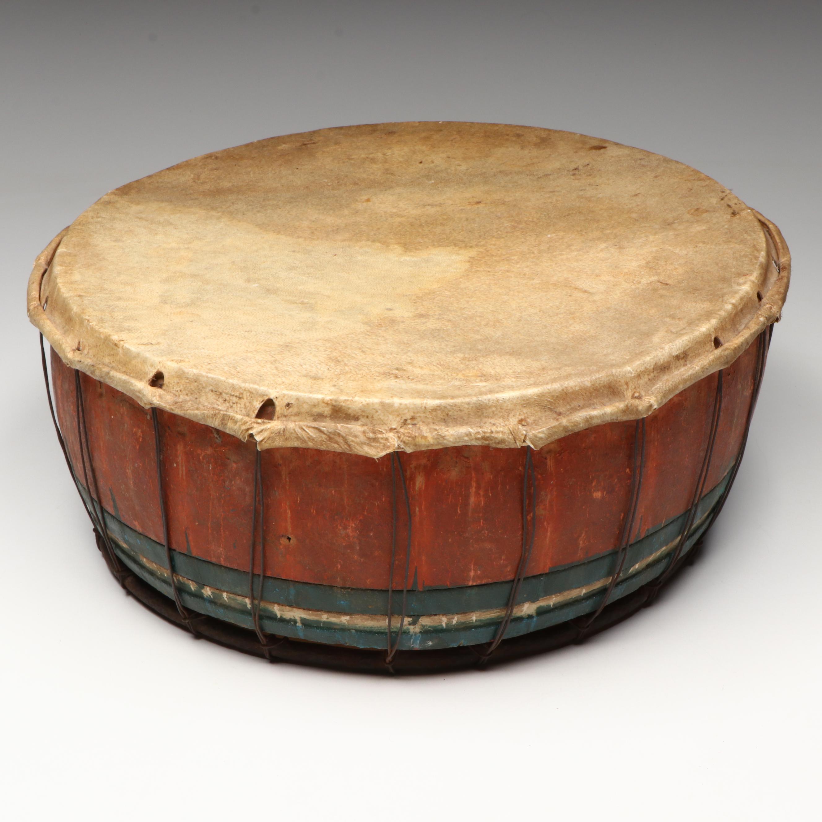 Moroccan Ceramic Tbilat Bongos with Southeast Asian Rebana and Tabla ...