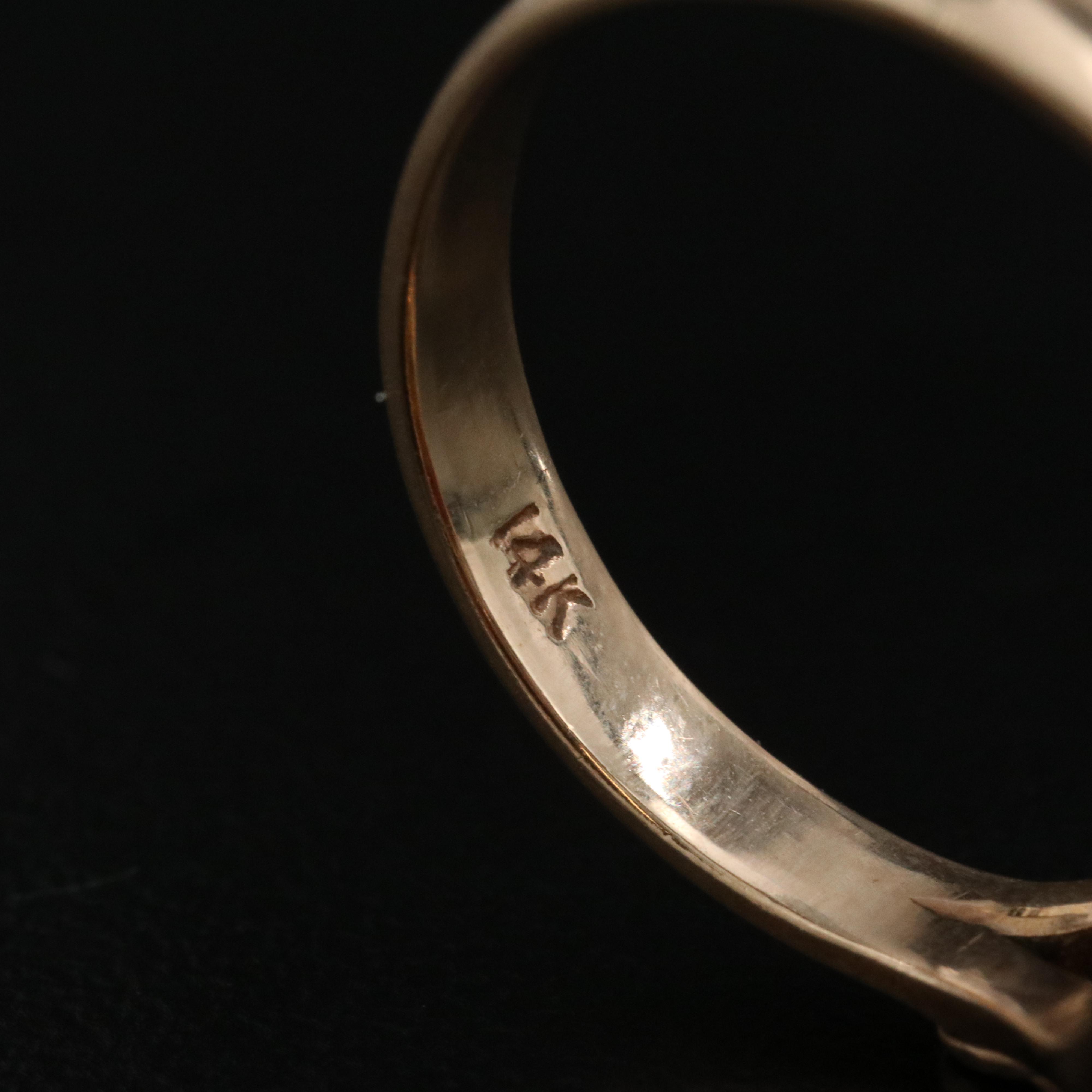 14K Coral Scroll Ring | EBTH