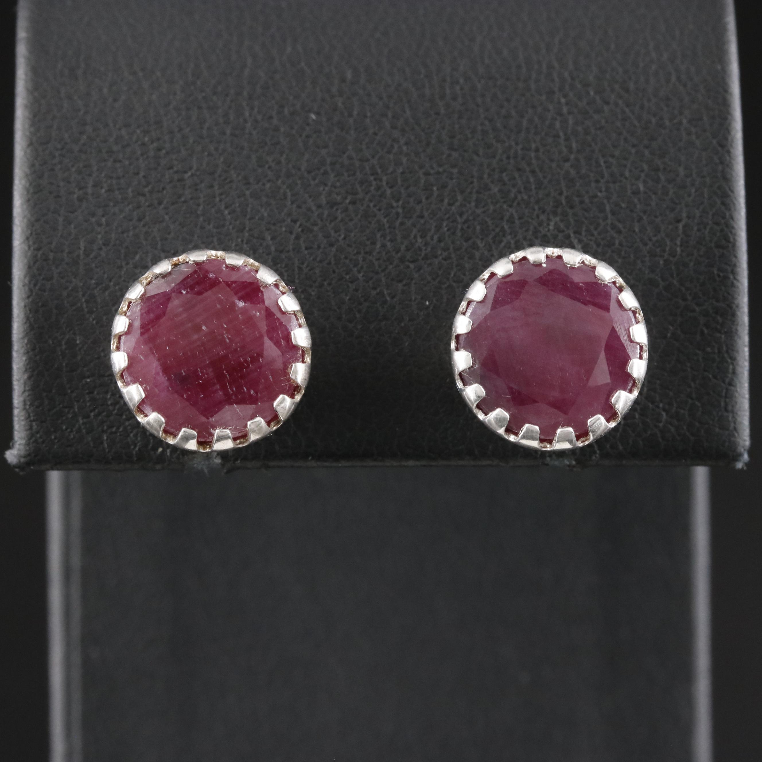 Sterling Ruby Stud Earrings | EBTH