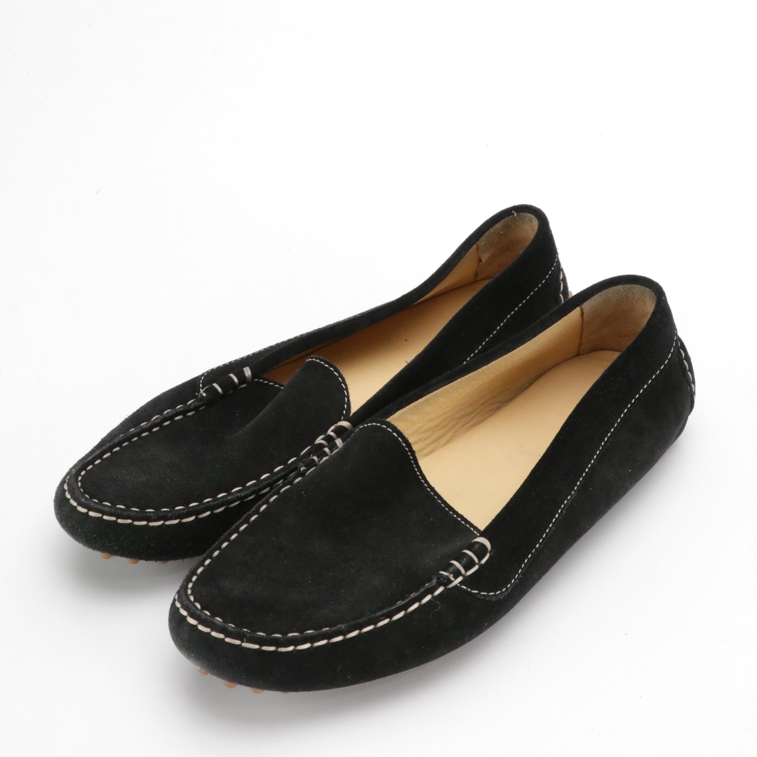M. Gemi Felize Driving Loafers in Black and Grey Suede | EBTH