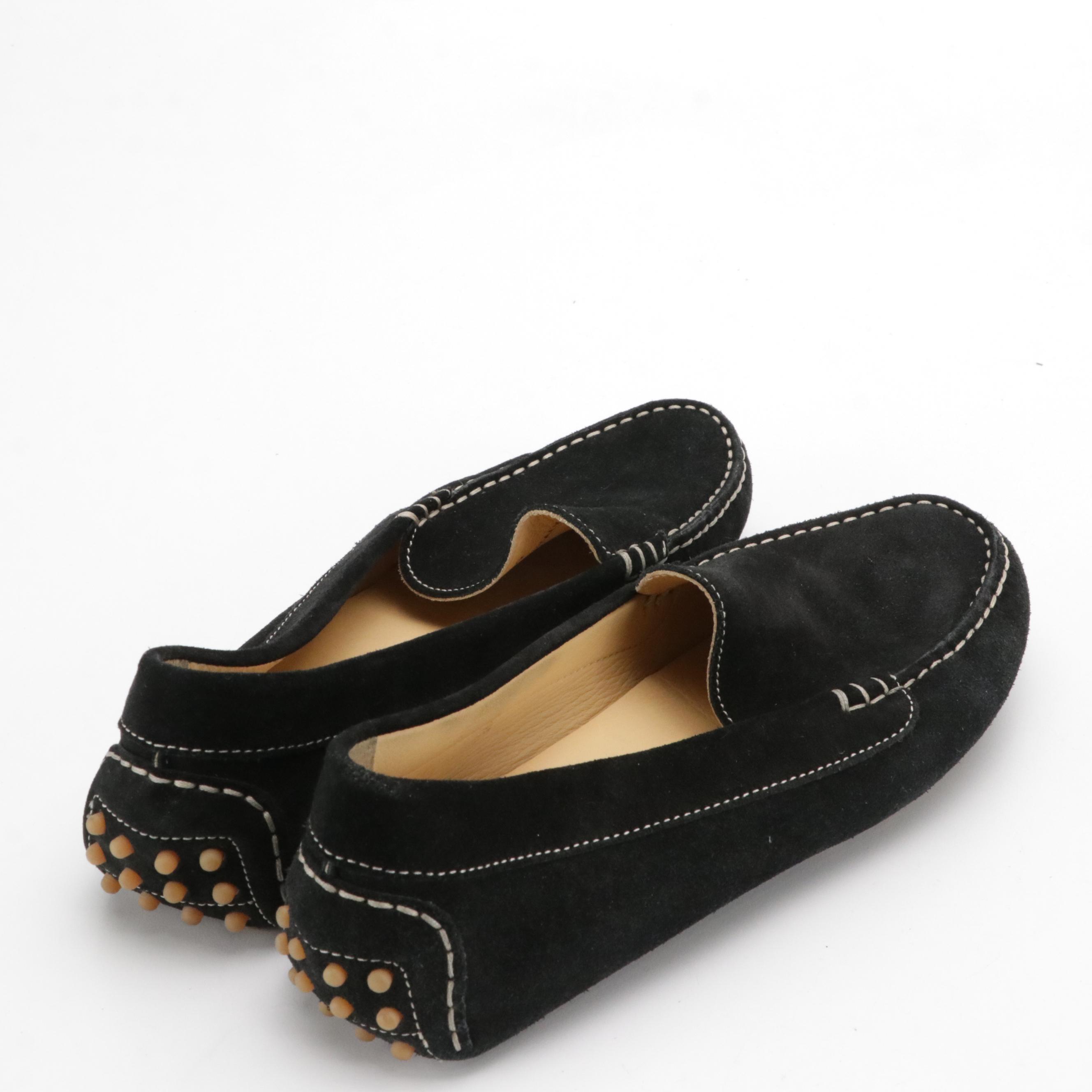 M. Gemi Felize Driving Loafers in Black and Grey Suede | EBTH