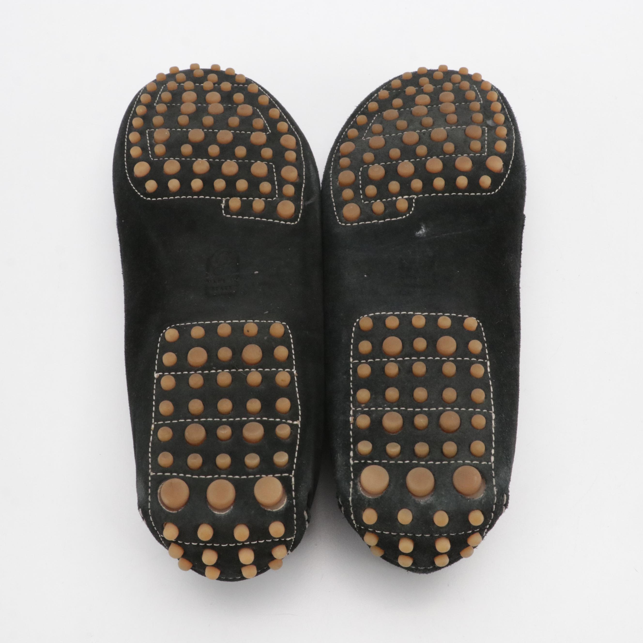 M. Gemi Felize Driving Loafers in Black and Grey Suede | EBTH