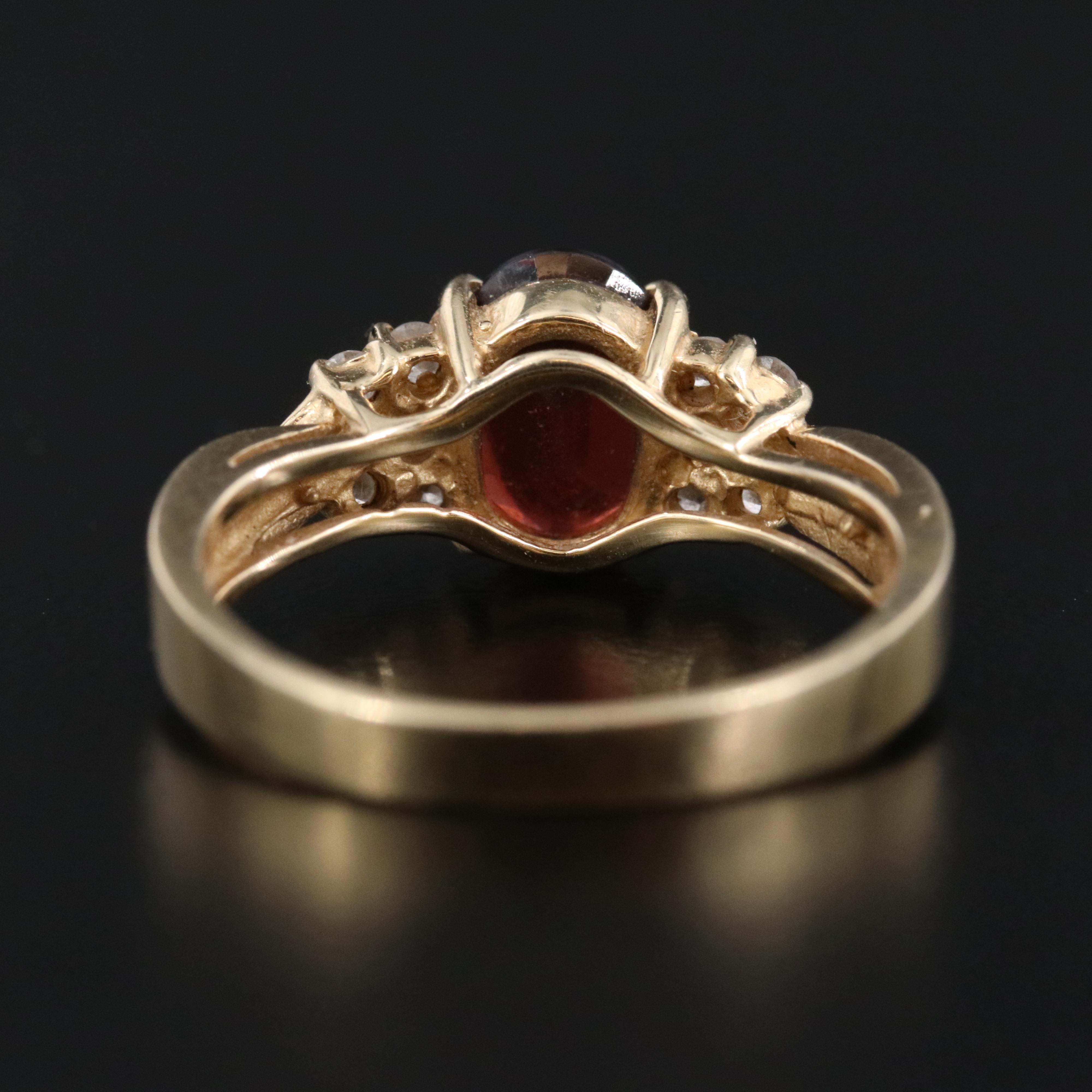 14K Garnet and Diamond Ring | EBTH