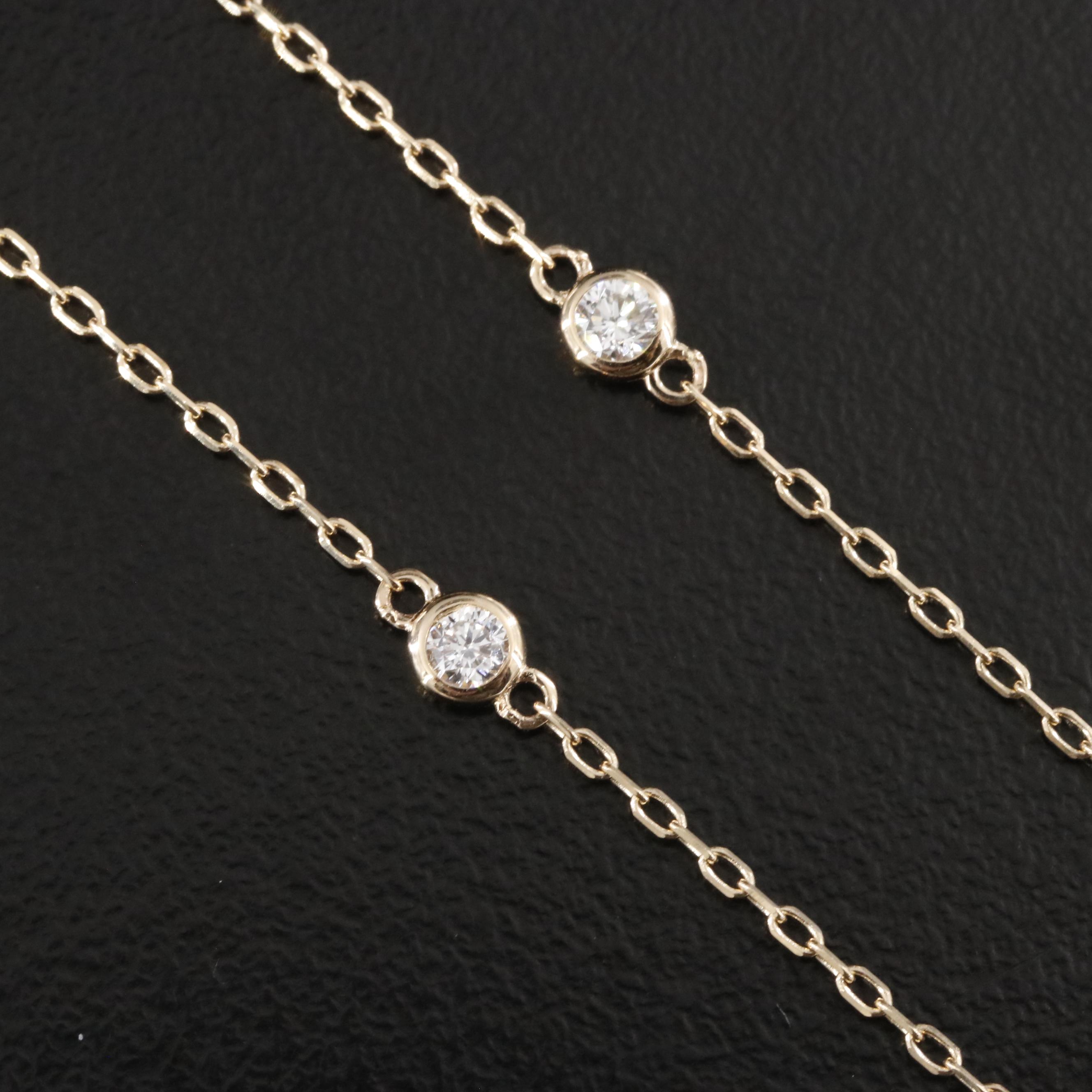 14K 1.00 CTW Lab Grown Diamond Station Necklace | EBTH