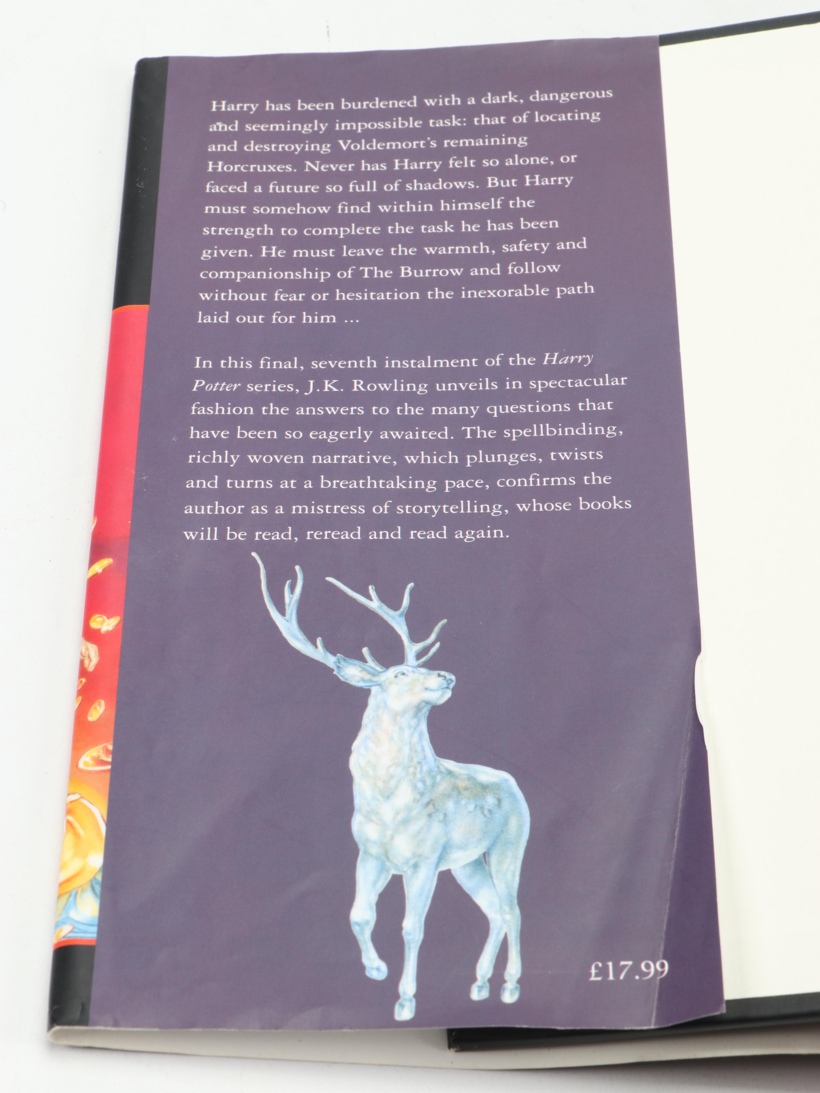 First UK Edition "Harry Potter and the Deathly Hallows" by J. K ...