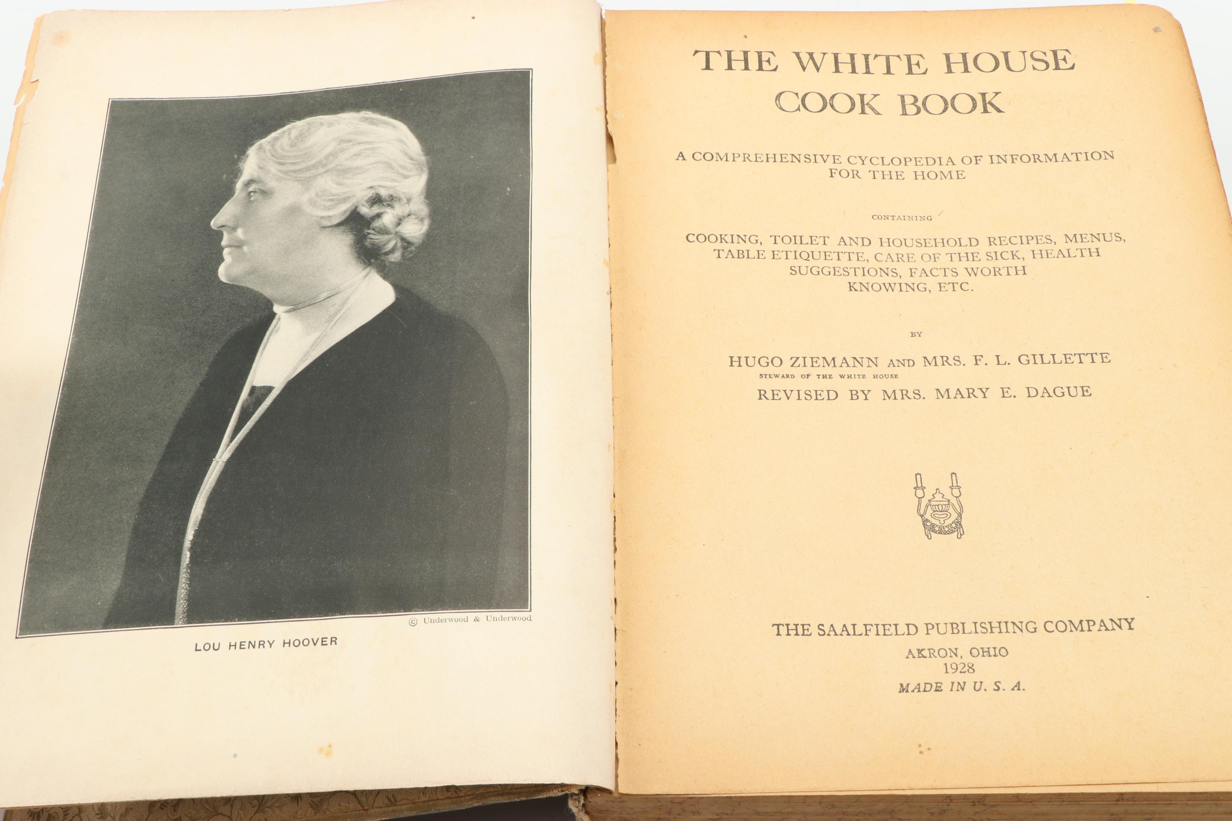 "The White House Cook Book" by Hugo Ziemann and Fanny L. Gillette, 1928 ...