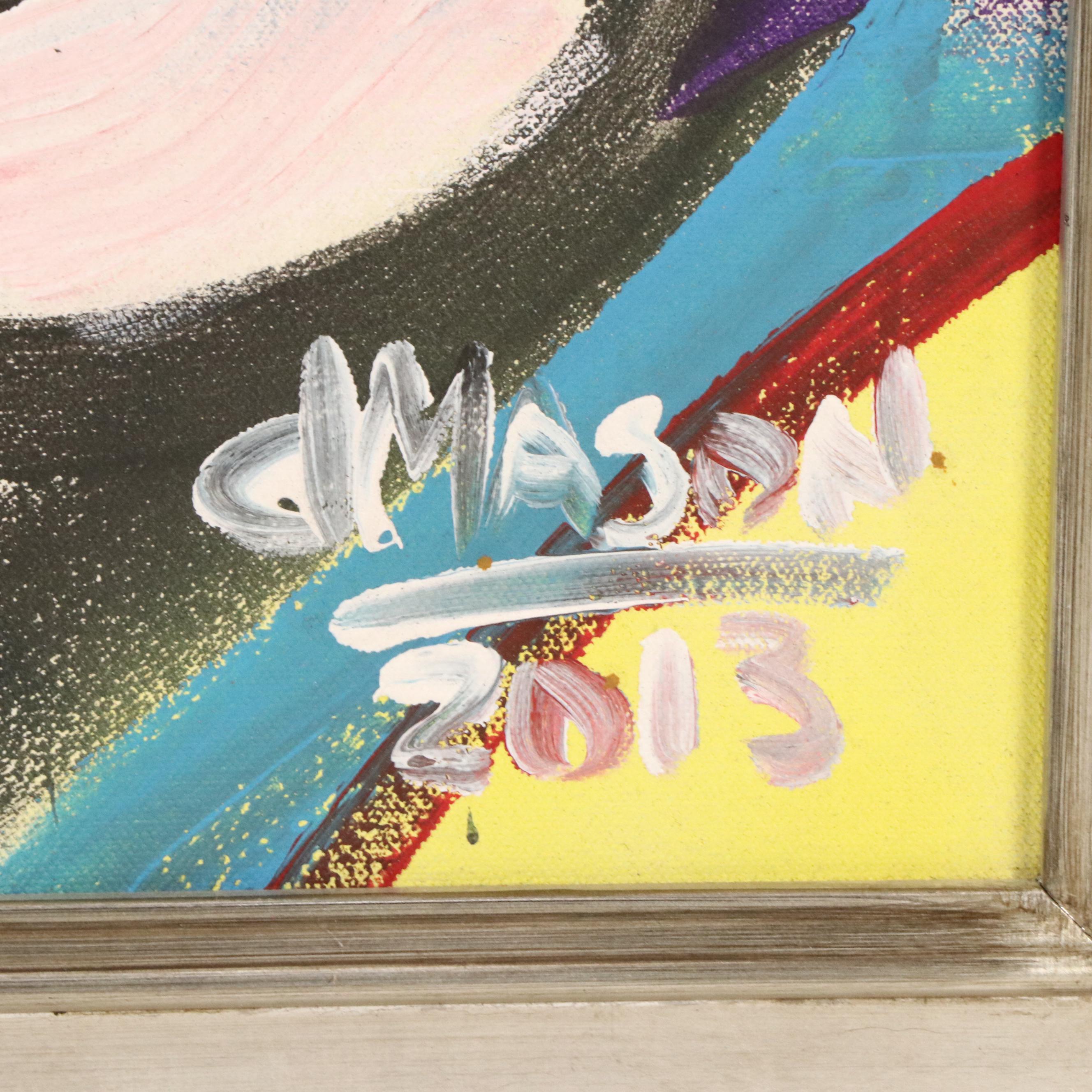 Desmond Mason NBA Abstract Expressionistic Acrylic Painting, 2013 | EBTH
