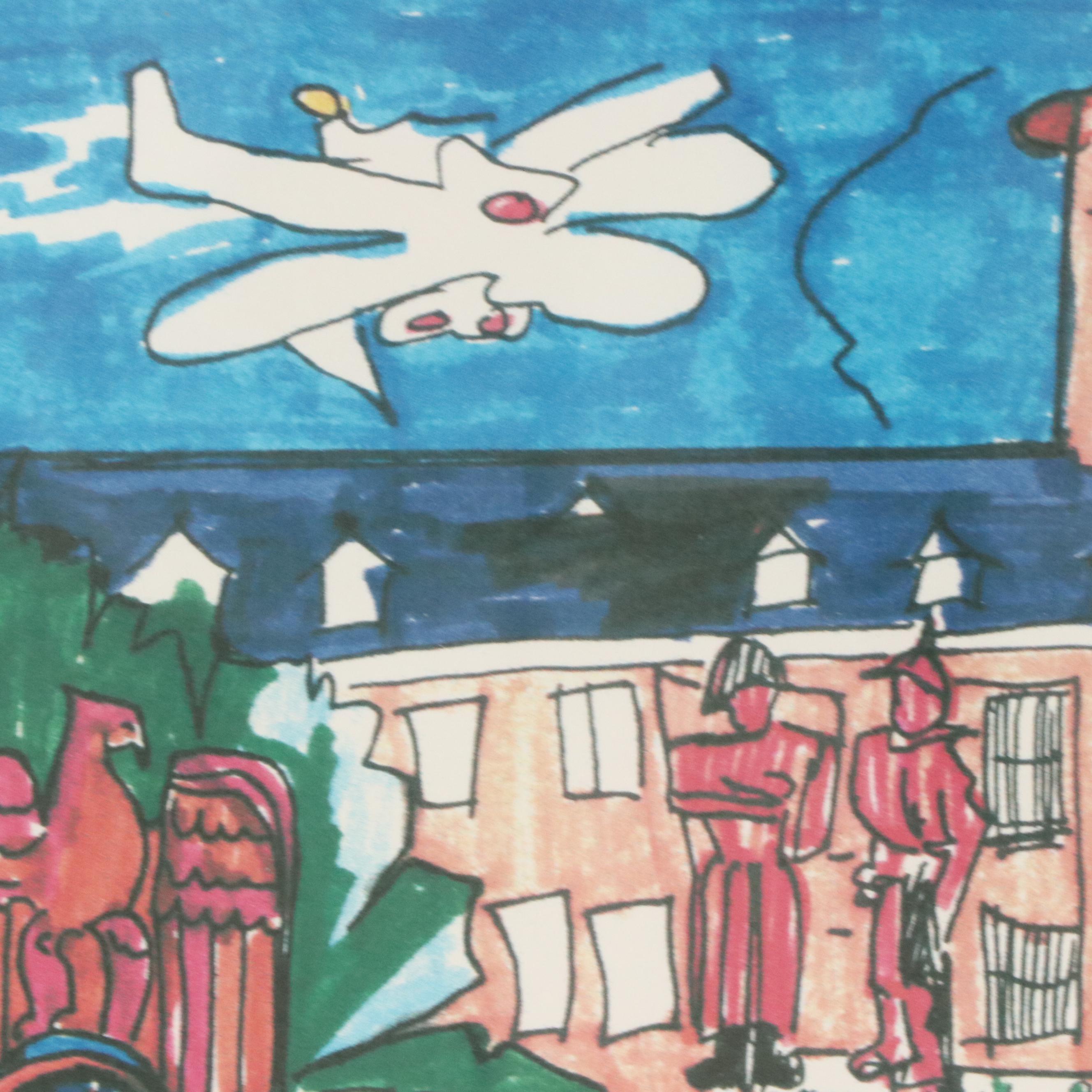 Deborah K. Ahern Lithograph Print "Campbell Barracks, Heidelberg ...