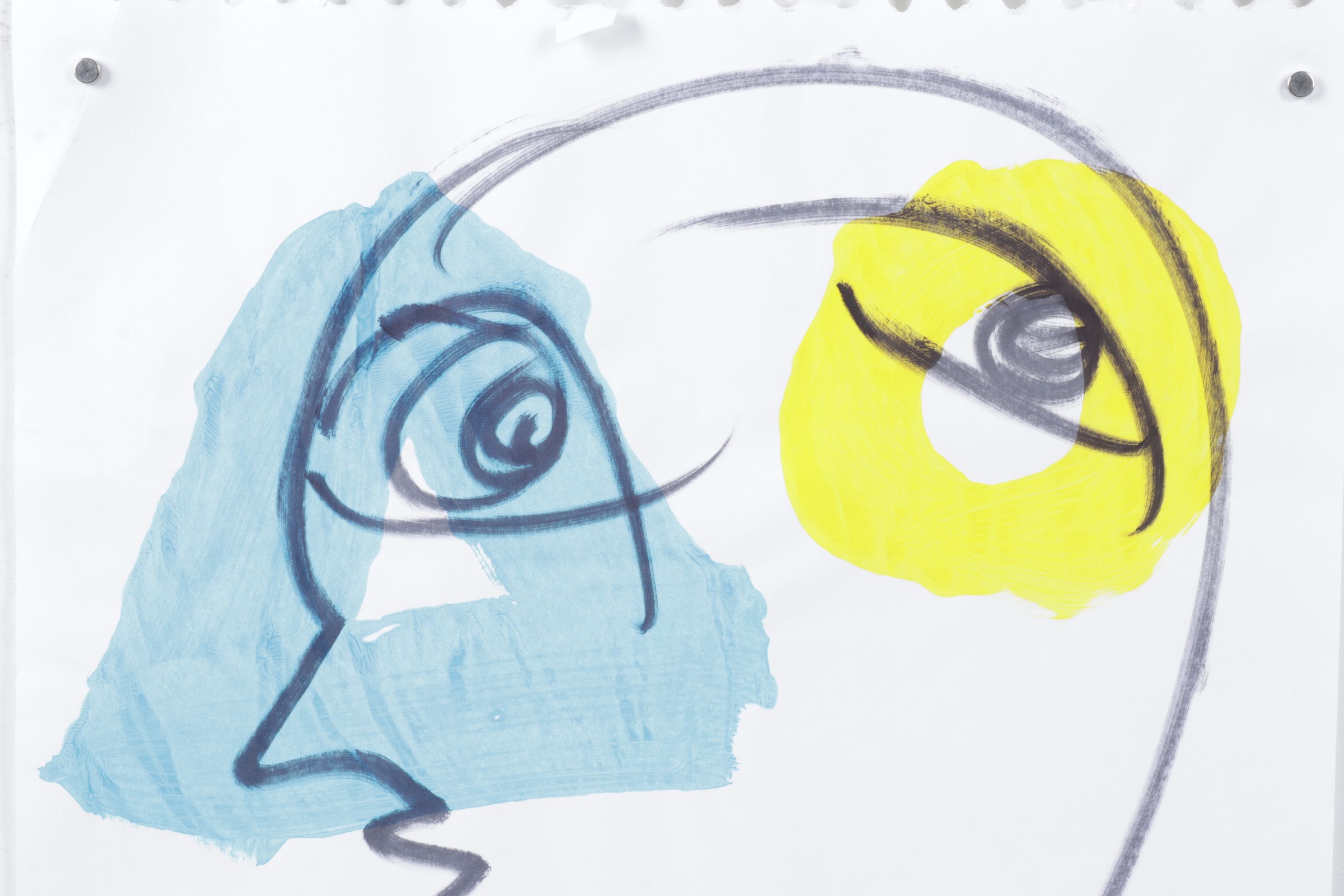 Peter Robert Keil Stylized Abstract Acrylic Portrait, Early 21st ...