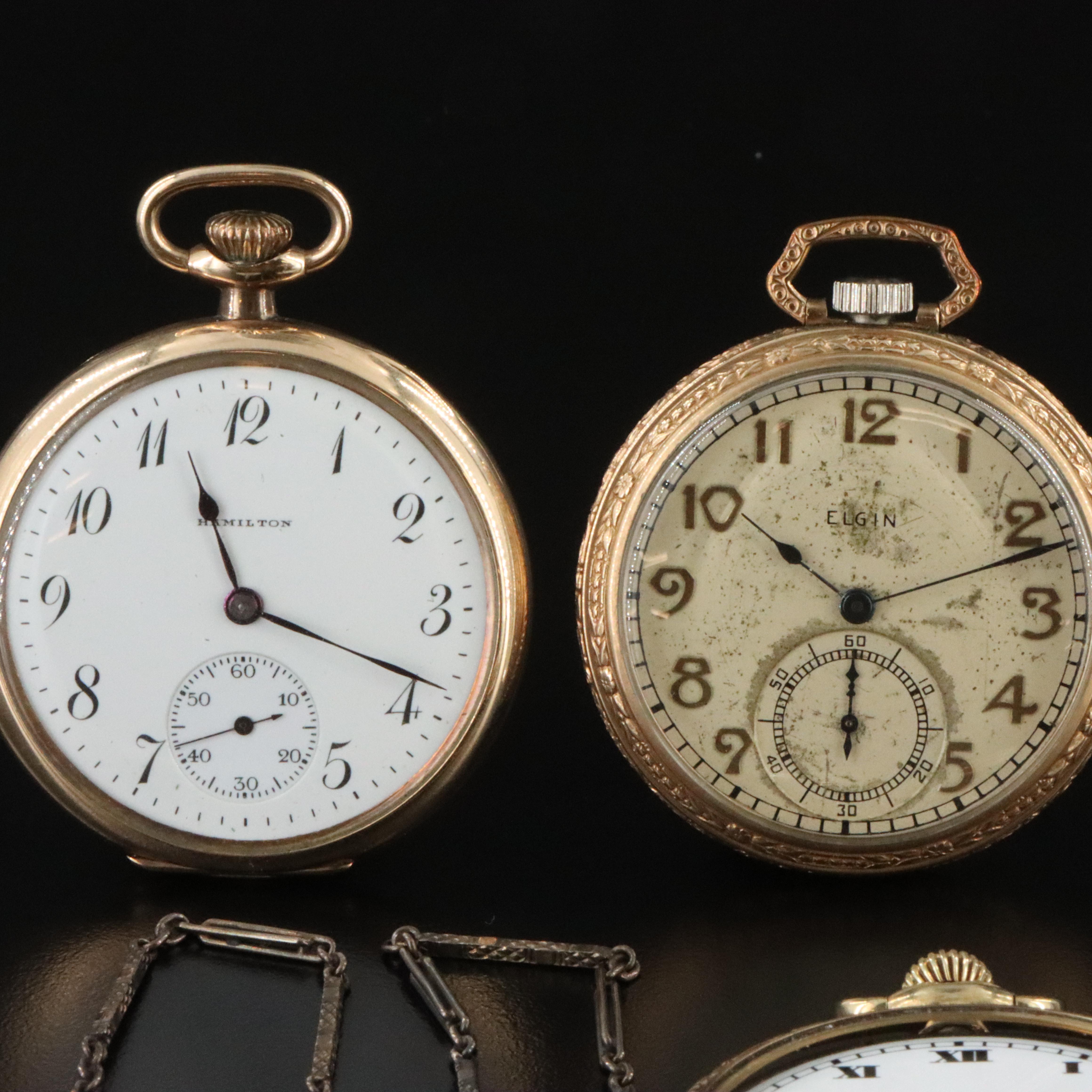 Hamilton and Elgin Pocket Watch Collection with Hamilton Art Deco ...
