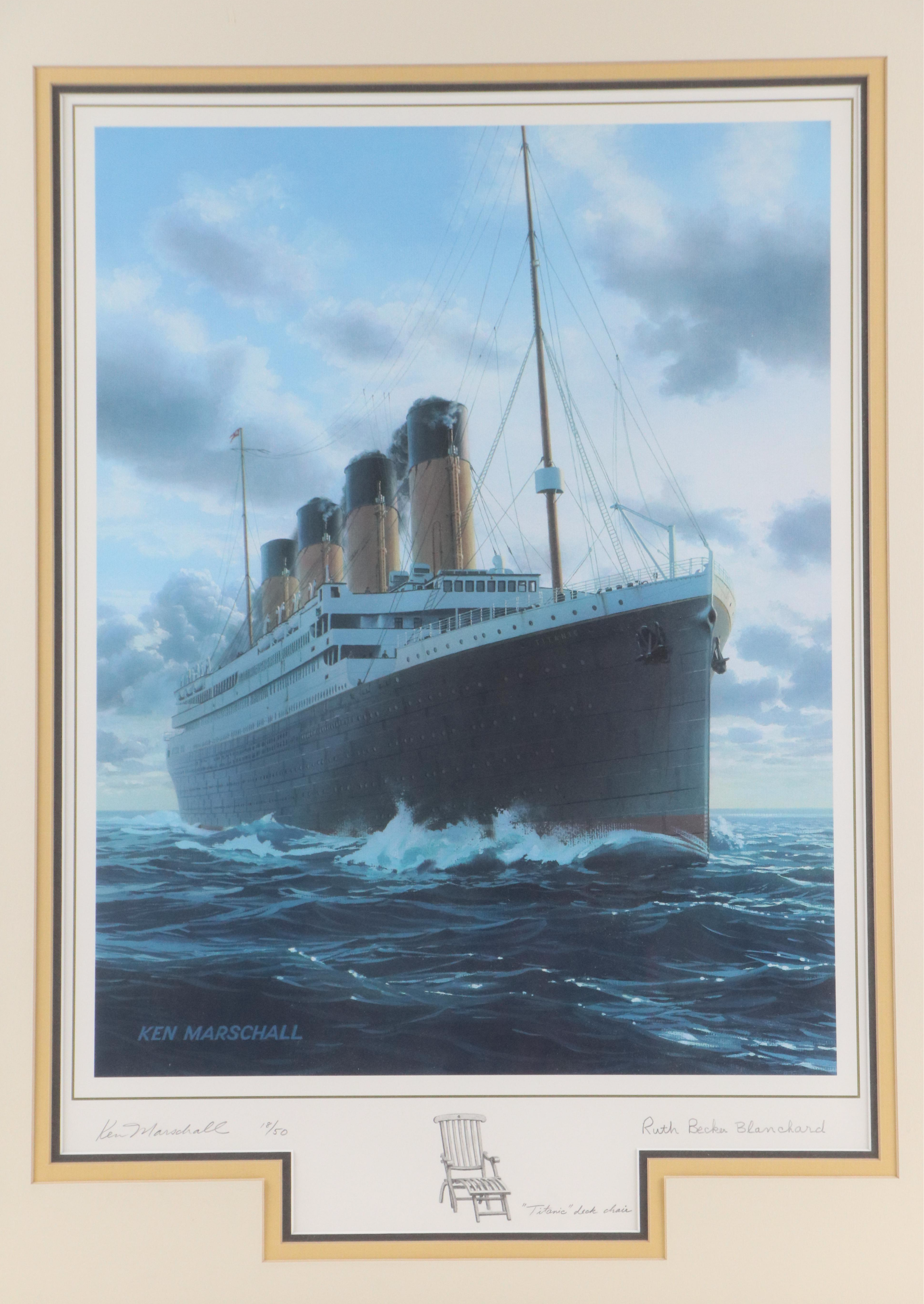 Titanic Survivor Signed Ken Marschall Offset Lithograph "Titanic at Sea ...