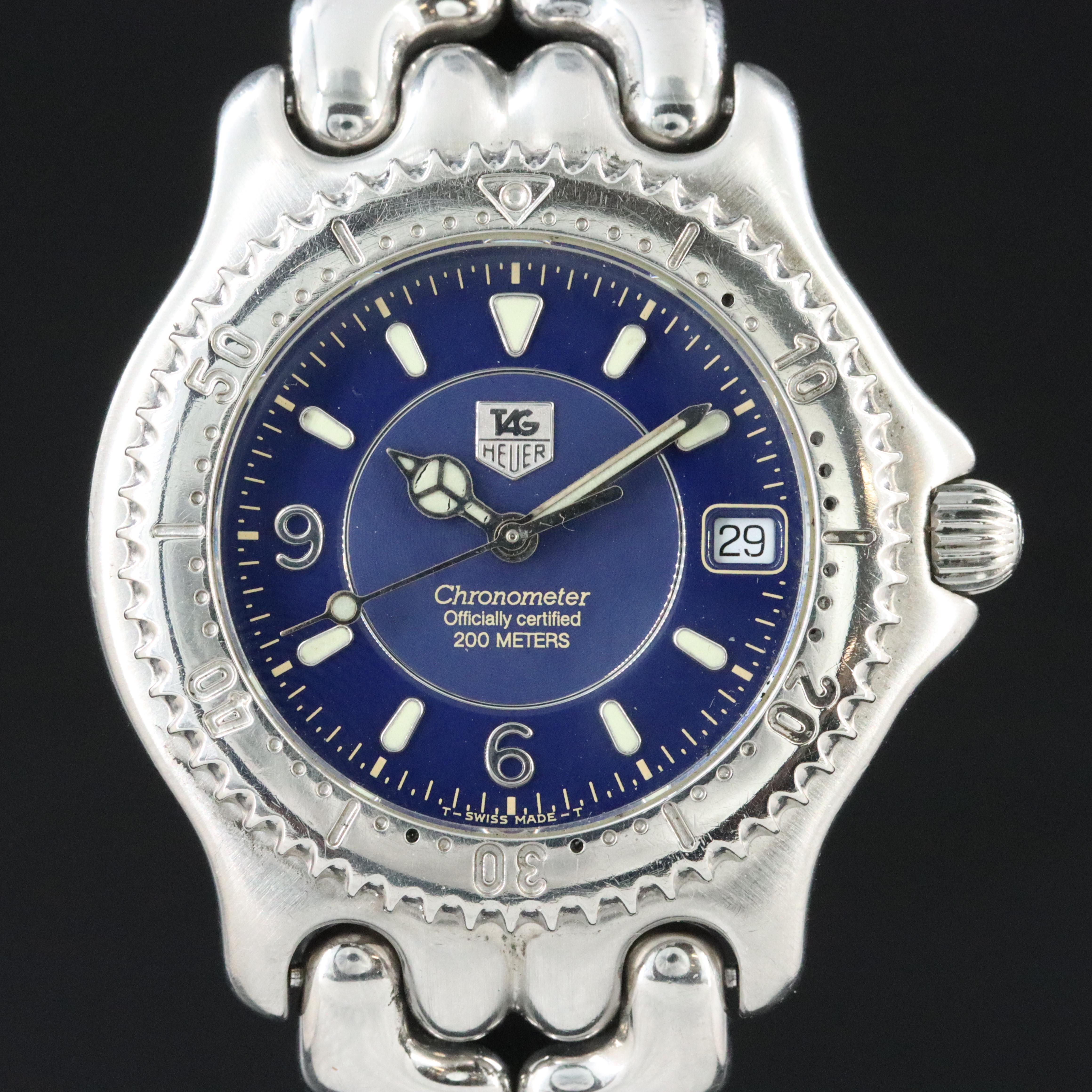 TAG Heuer Chronometer 200 Meters Deep Blue Dial Date Watch | EBTH