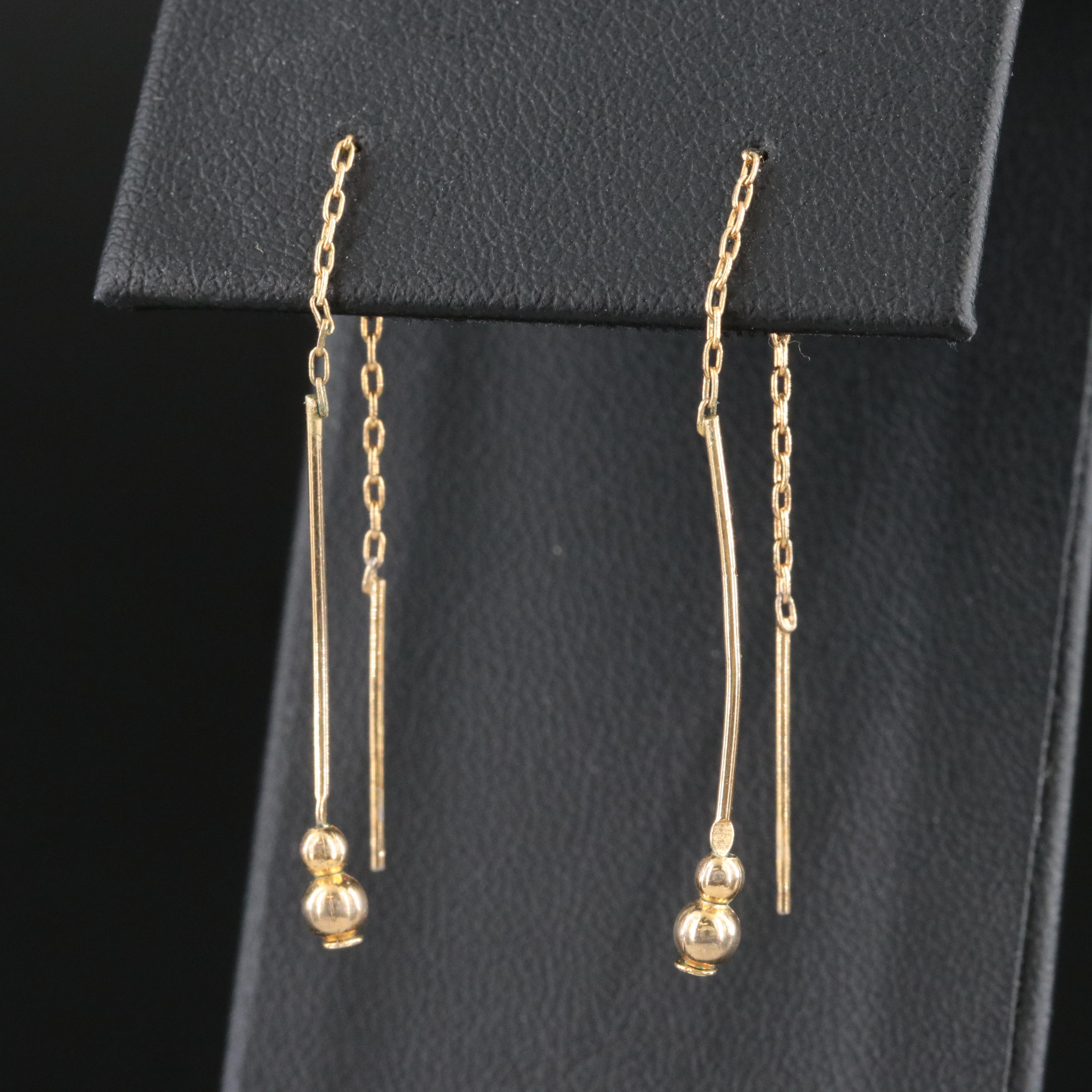 Bar and Bead Threader Earrings | EBTH