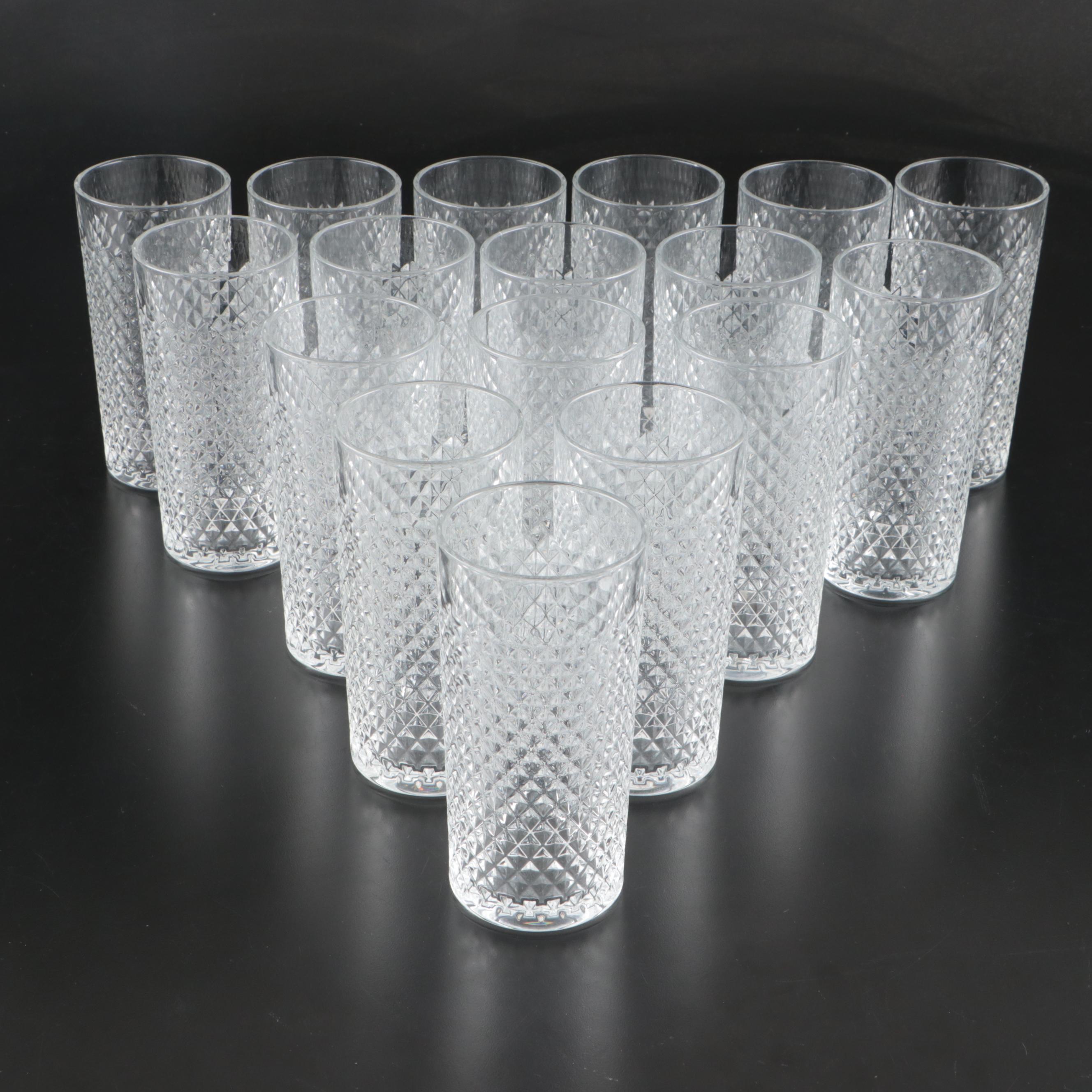 Diamond Pattern Highball Glasses | EBTH
