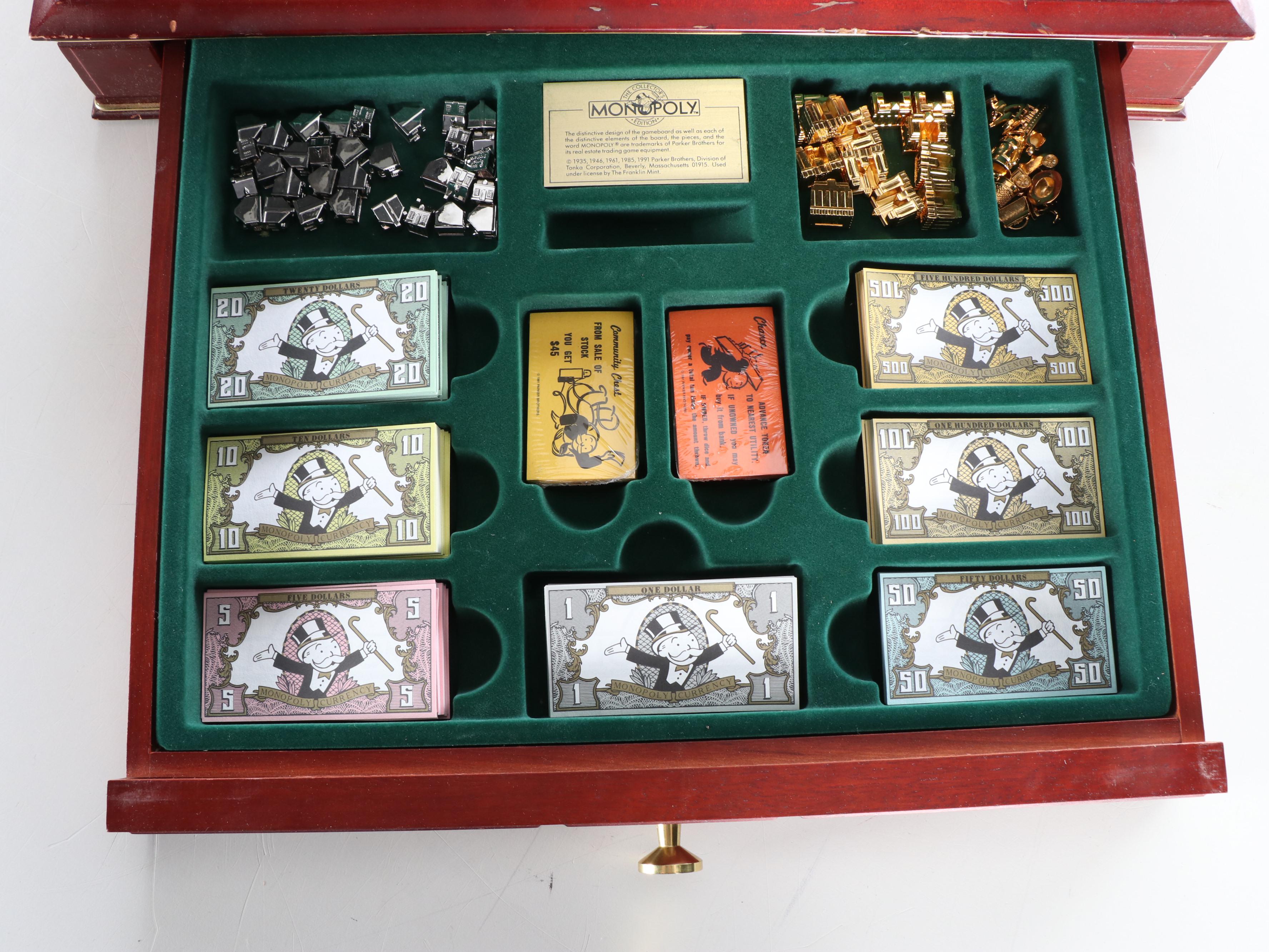 Franklin Mint Collector's Edition Monopoly Set and Roulette Board | EBTH