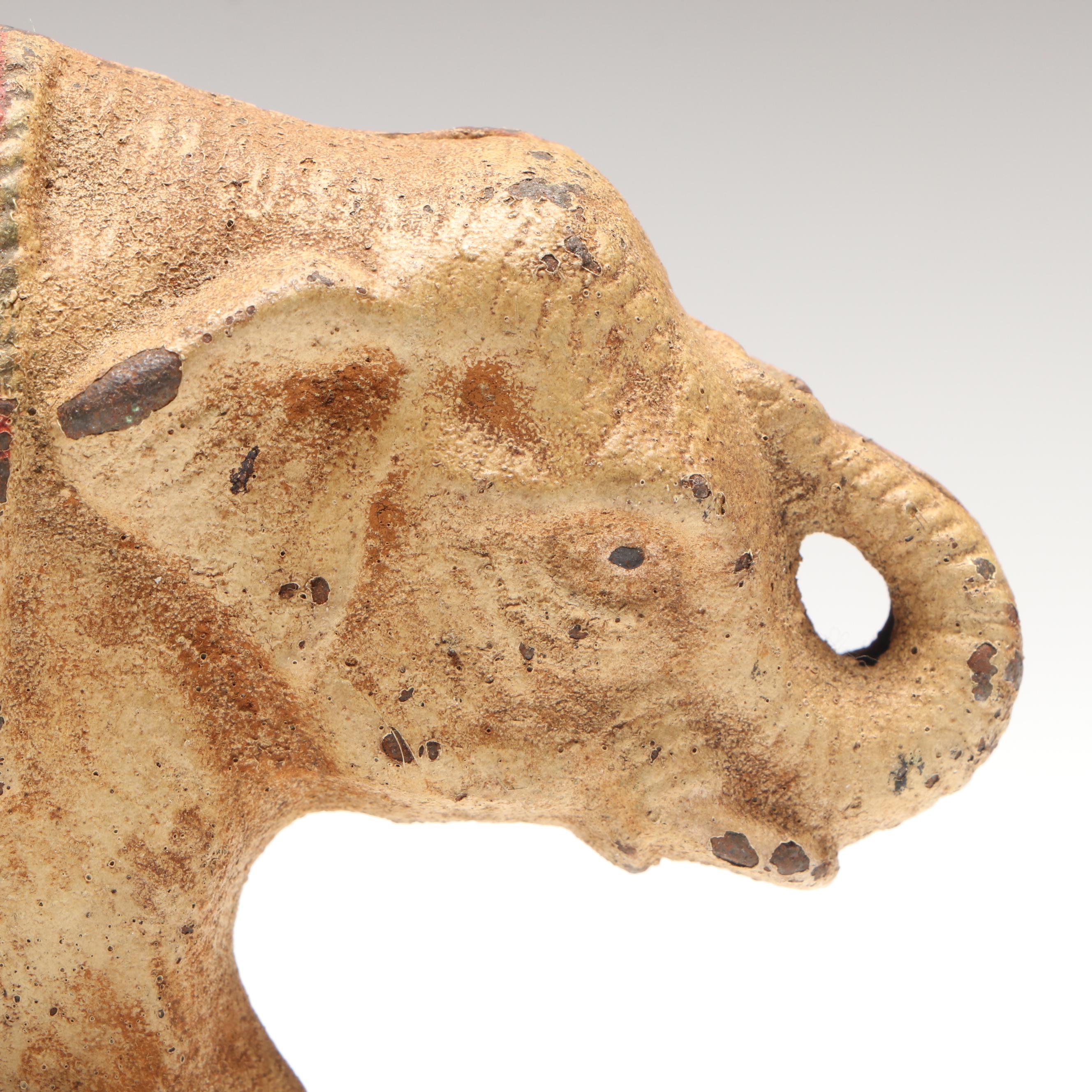 Hubley Style "Jumbo" Elephant Coin Bank on Wheels | EBTH