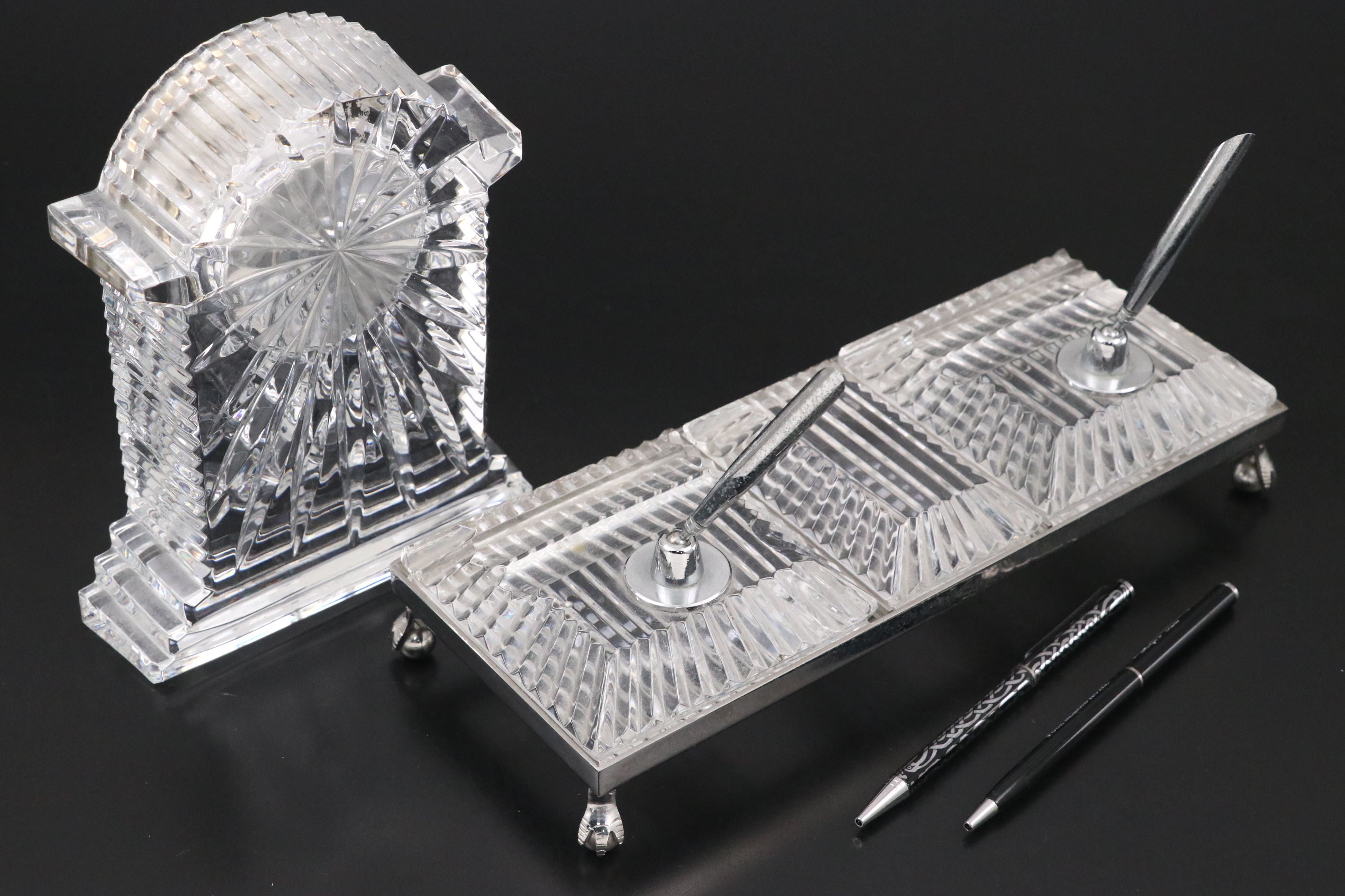 Waterford Crystal Desk Clocks, Crystal Pen Holder, and More Office ...