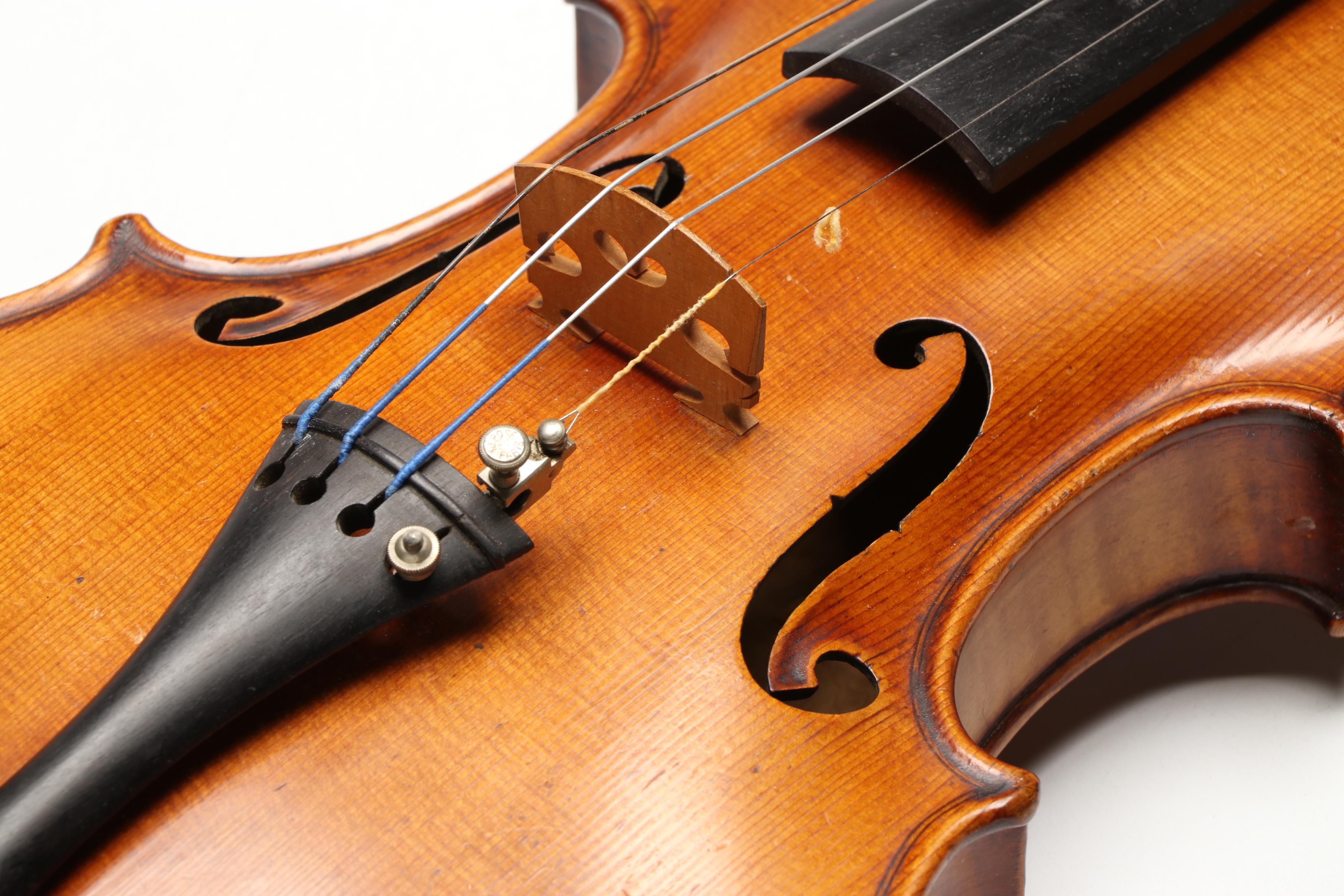 Dutch Alphonse Van Hoof No. 53 Wood Violin with Travel Case and Bow ...
